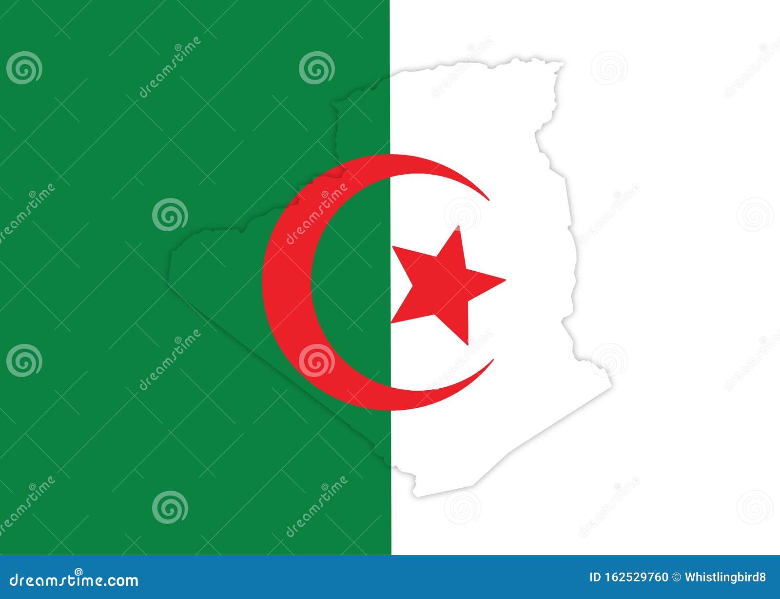 Algeria Flag Map Illustration Stock Illustration - Illustration of ...