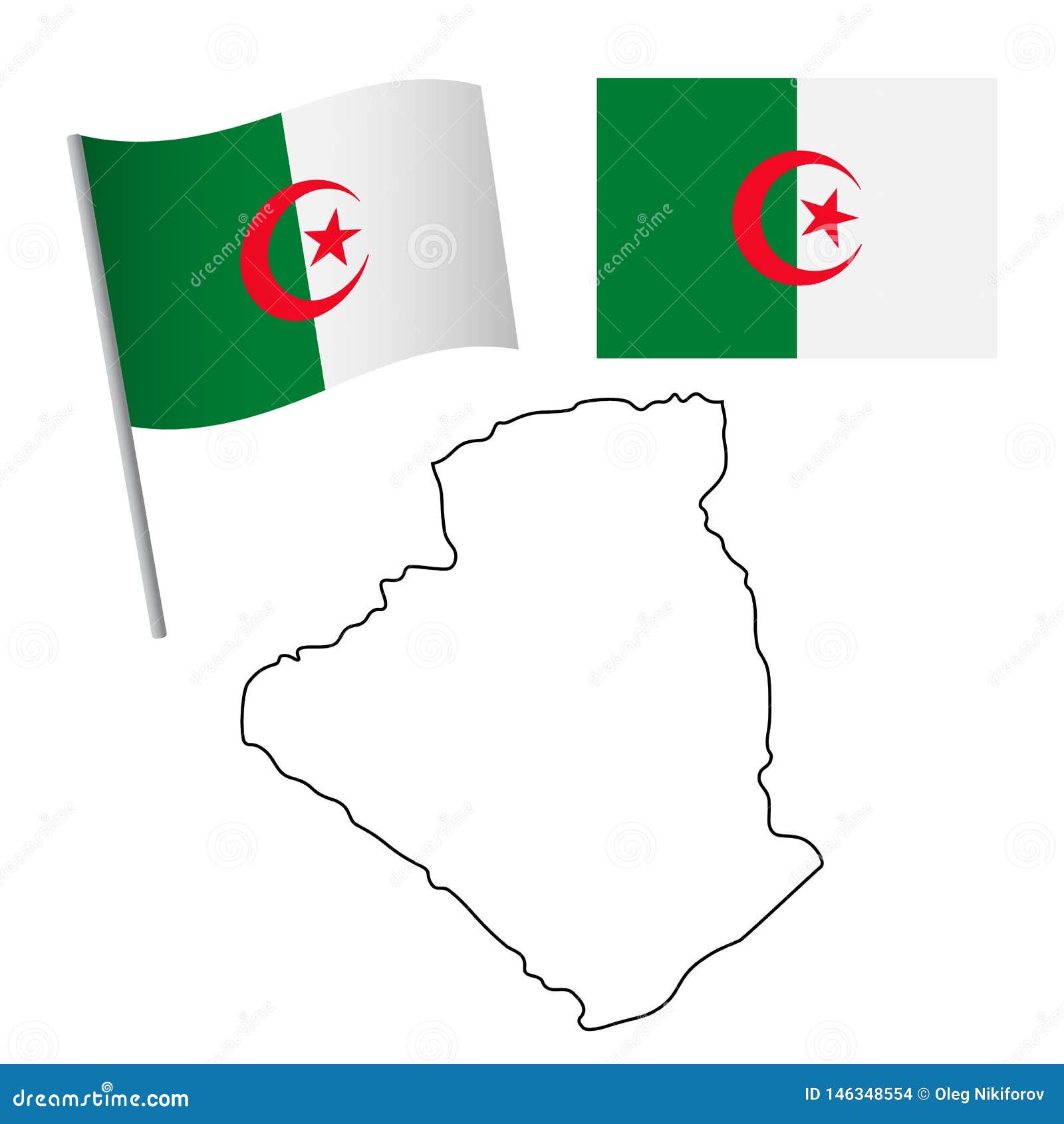 Algeria flag and map stock illustration. Illustration of national ...