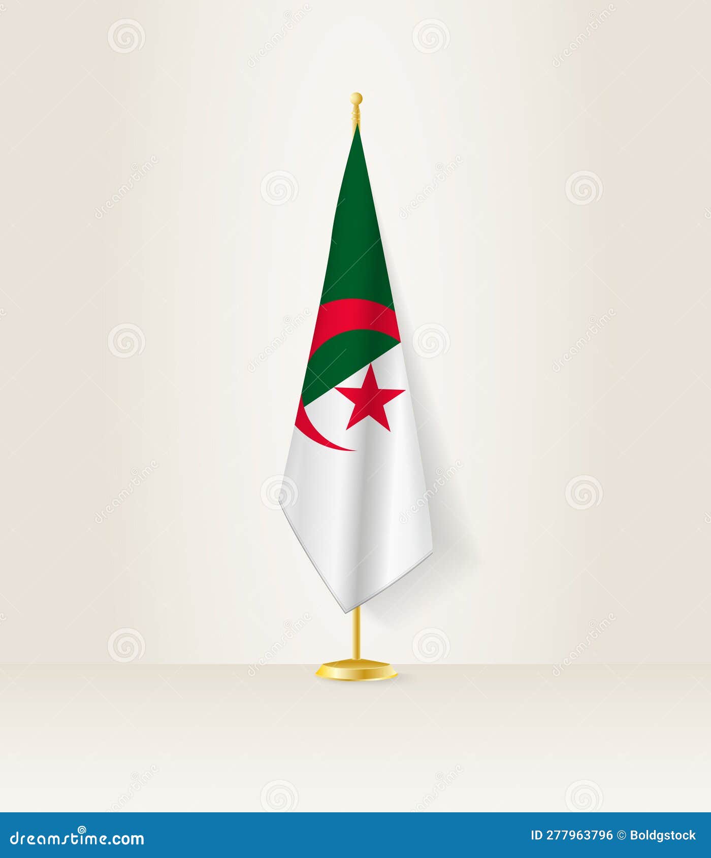 Algeria Flag on a Flag Stand Stock Vector - Illustration of patriotic ...