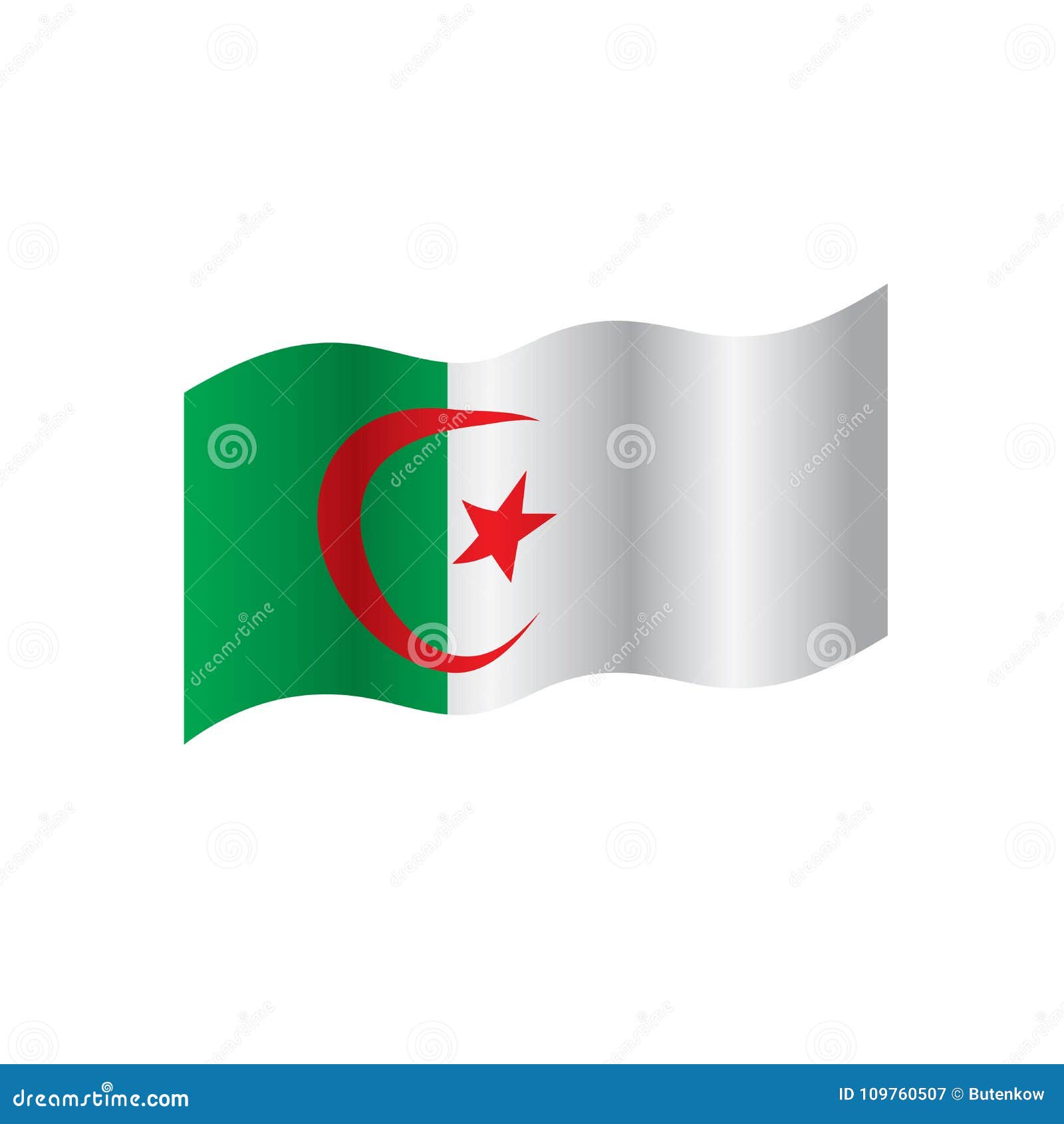 Algeria Flag, Vector Illustration Stock Vector - Illustration of ...