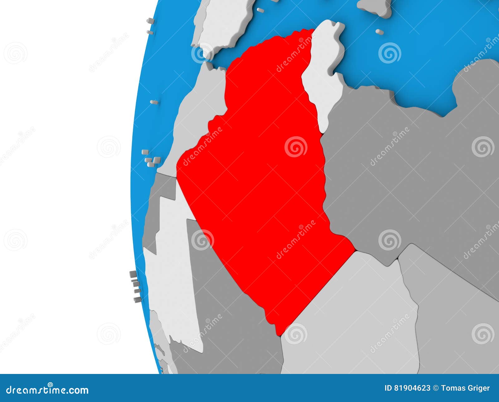 Algeria on globe stock illustration. Illustration of international ...