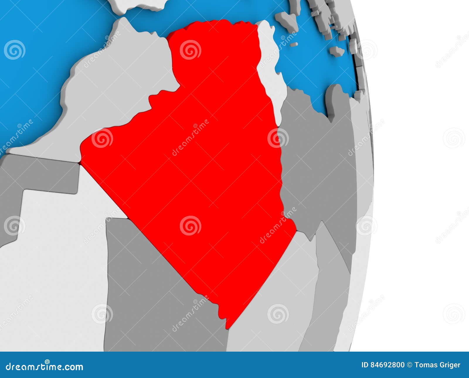 Algeria on globe stock illustration. Illustration of peoples - 84692800