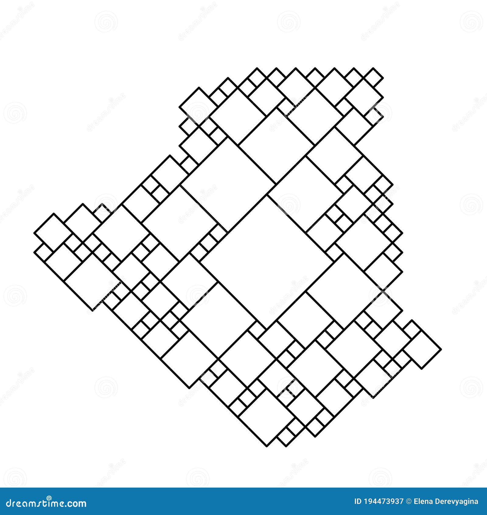 Algeria Map from Black Pattern from a Grid of Squares of Different ...