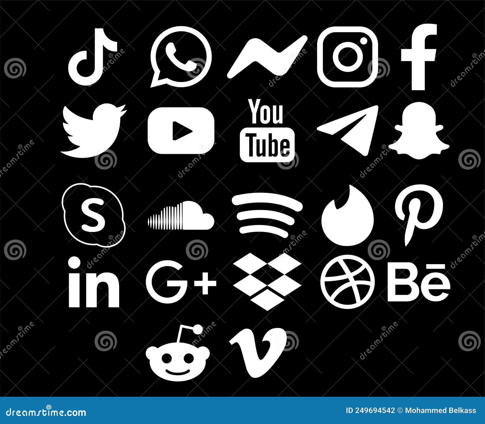 Collection Social Media Logo Design Icon Symbol Editorial Photography ...