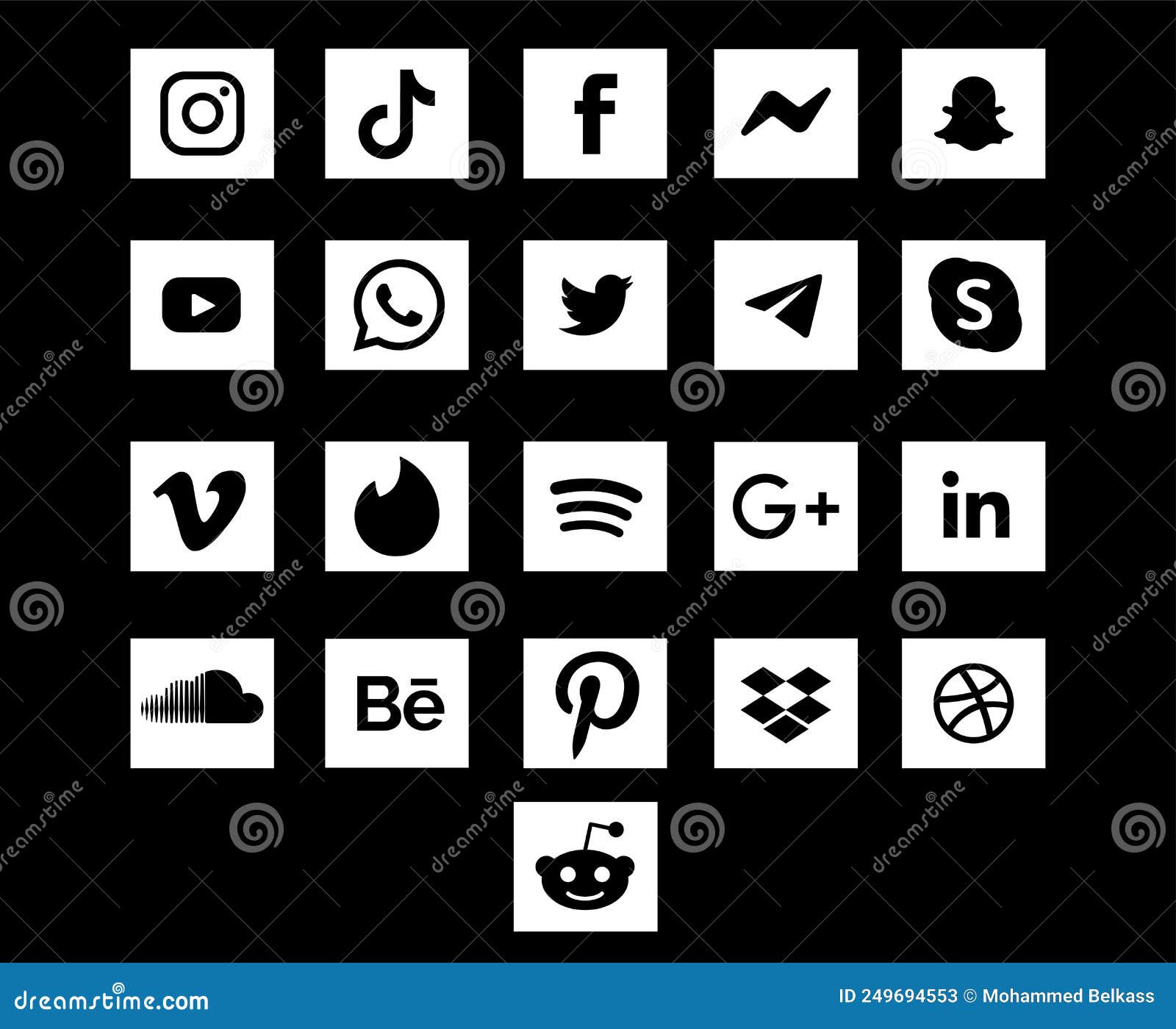 Collection Social Media Icon Logo Abstract Symbol Editorial Stock Photo ...