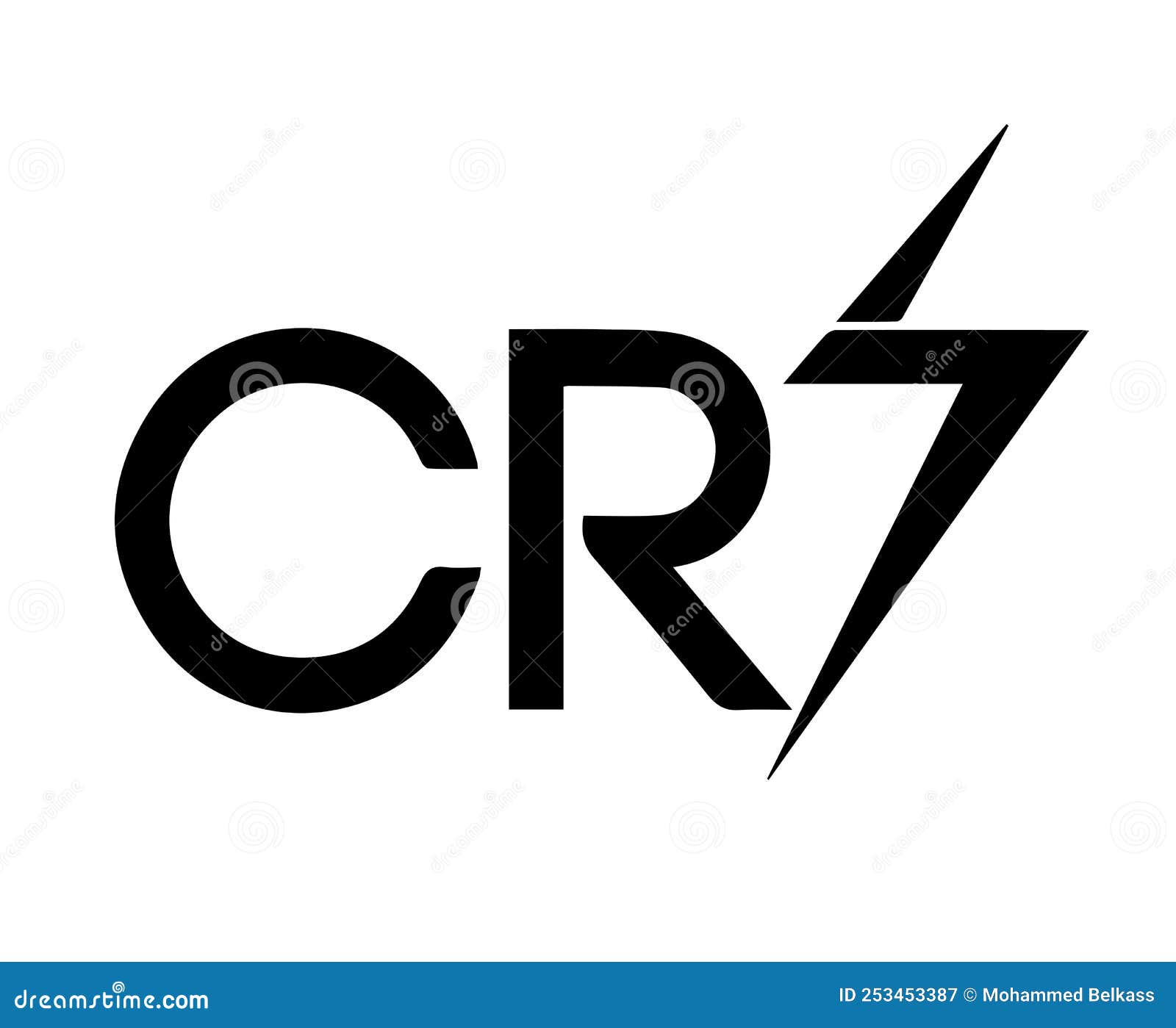 CR7 Symbol Logo Black Clothes Design Icon Abstract Football Vector ...