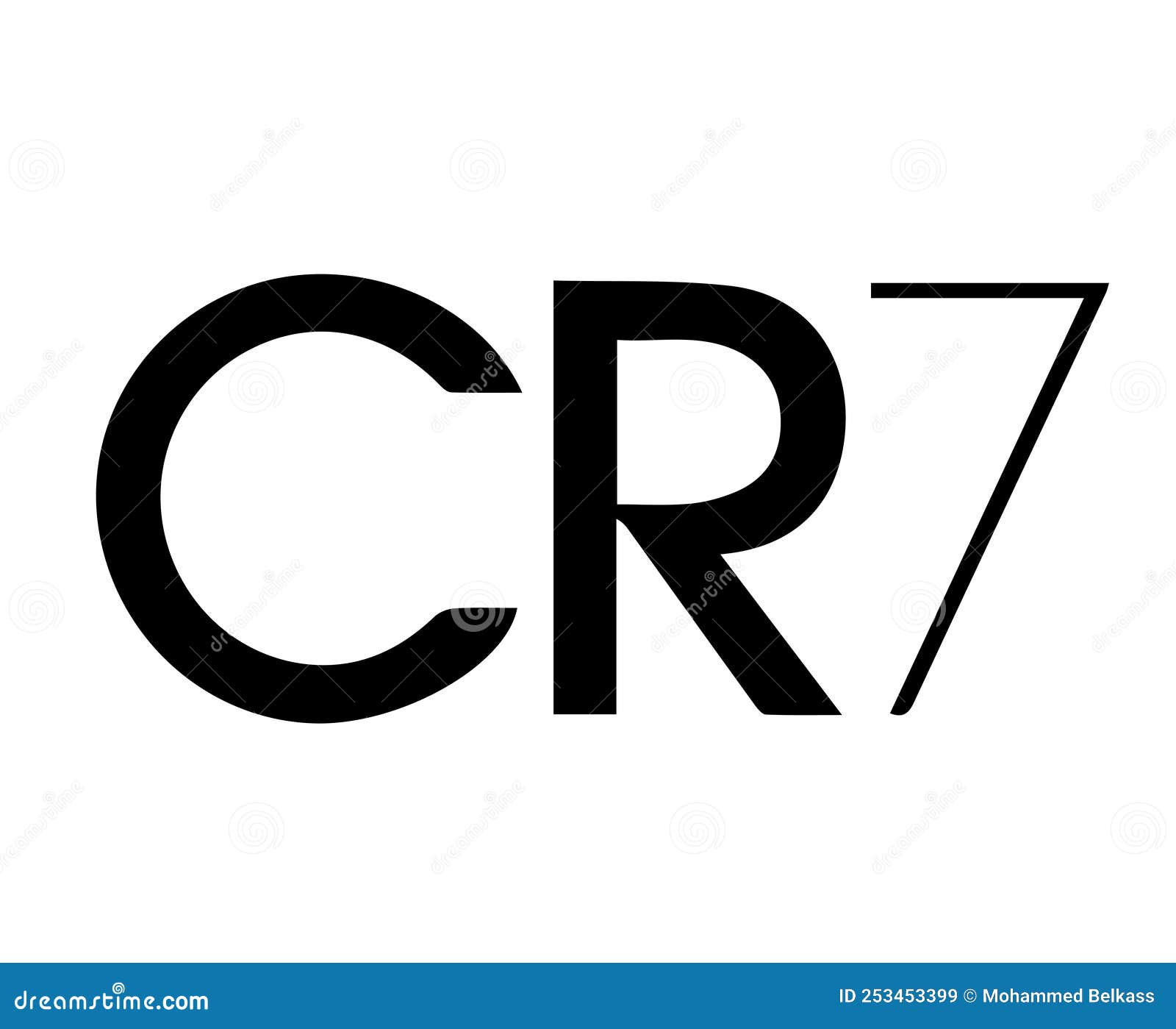 CR7 Logo Symbol Black Clothes Design Icon Abstract Football Vector ...