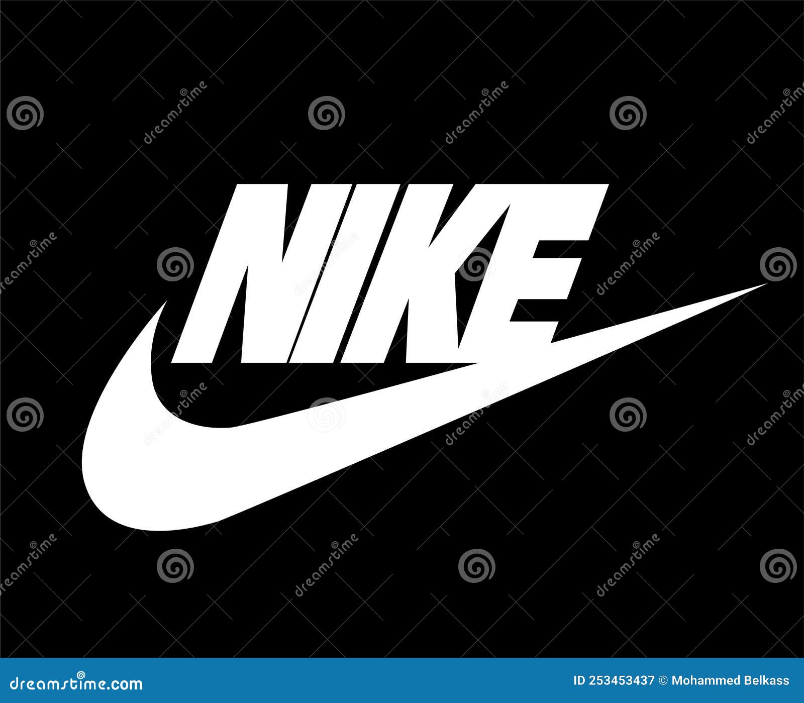 Nike Logo White with Name Clothes Design Icon Abstract Football Vector ...