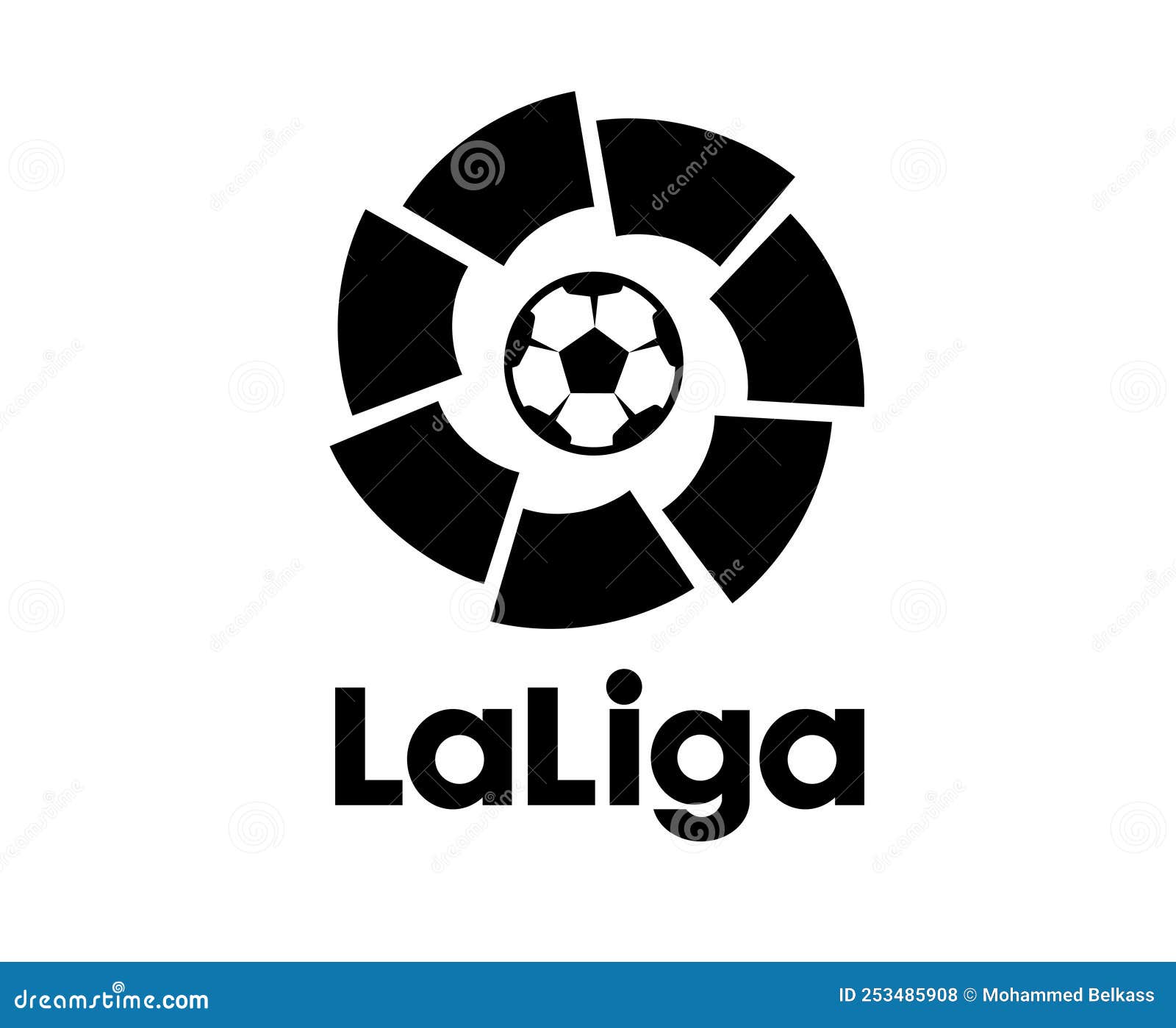 La Liga Symbol Logo Black And White Design Spain Football Vector Stock ...