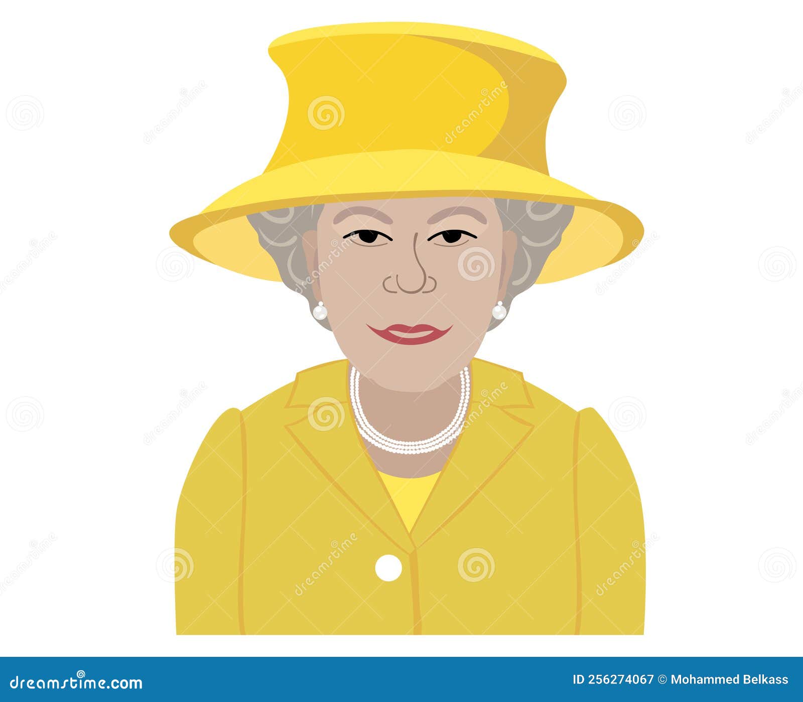 Queen Elizabeth Face Portrait with Yellow Suits Editorial Photography ...