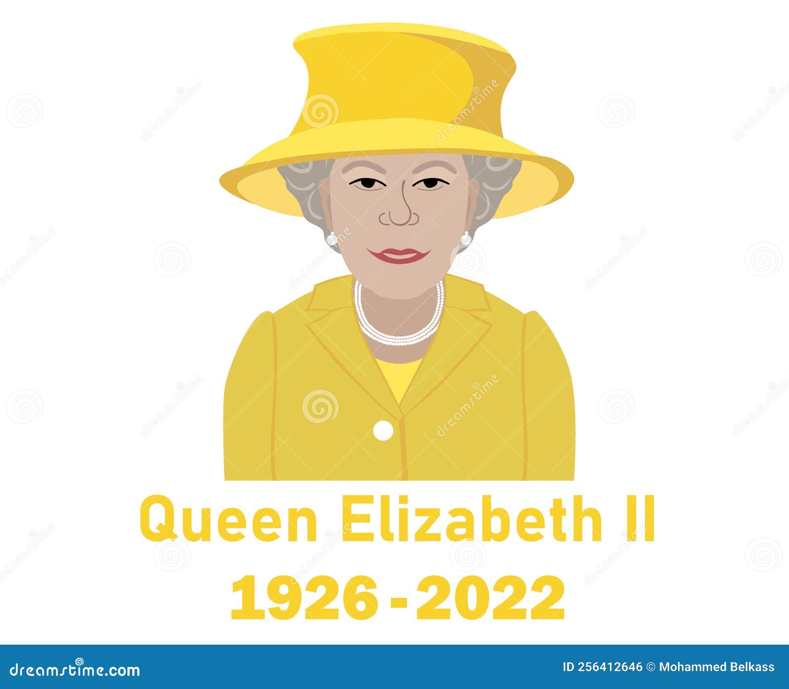 Queen Elizabeth Suit 1926 2022 Face Portrait Yellow Design Editorial ...