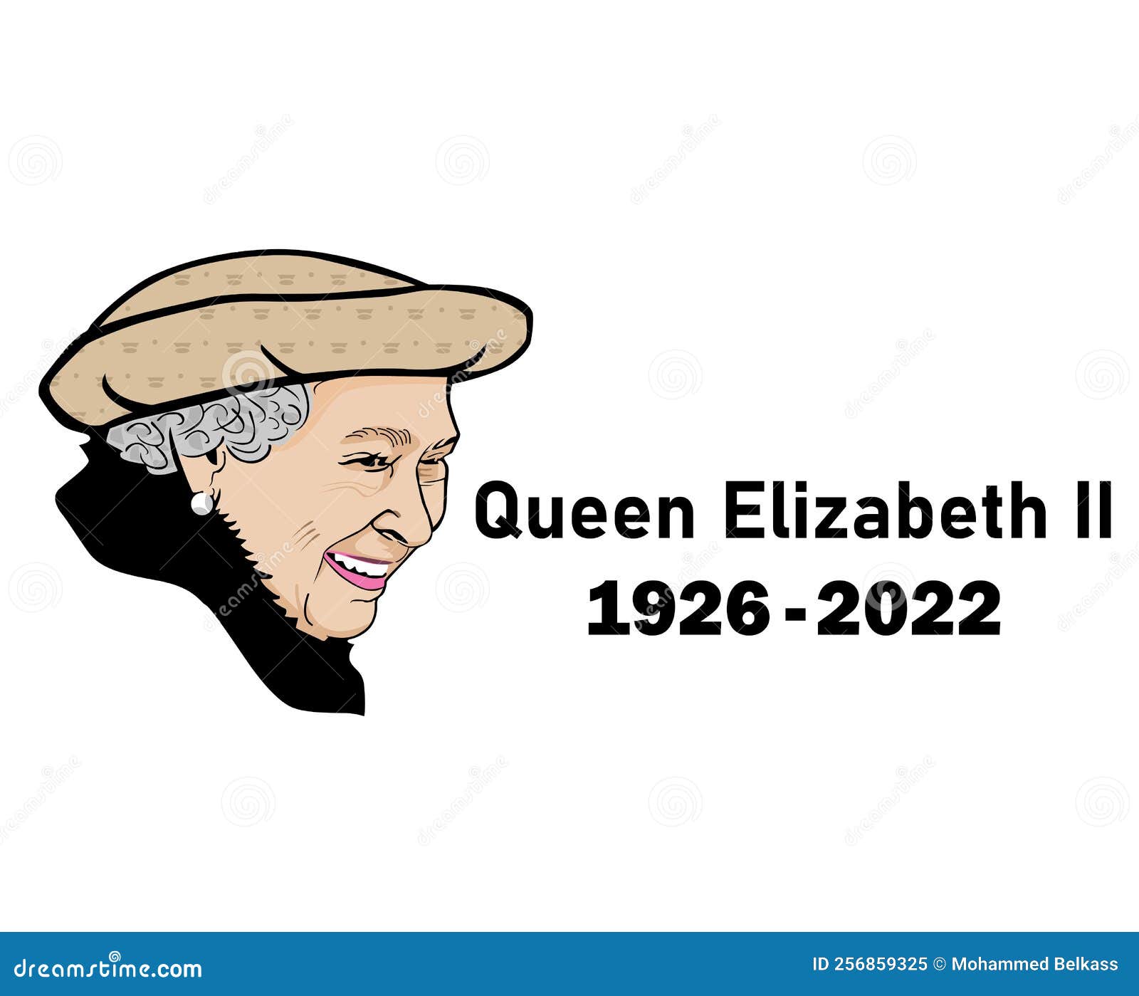 Queen Elizabeth Face Portrait 1926 2022 Vector Editorial Image ...