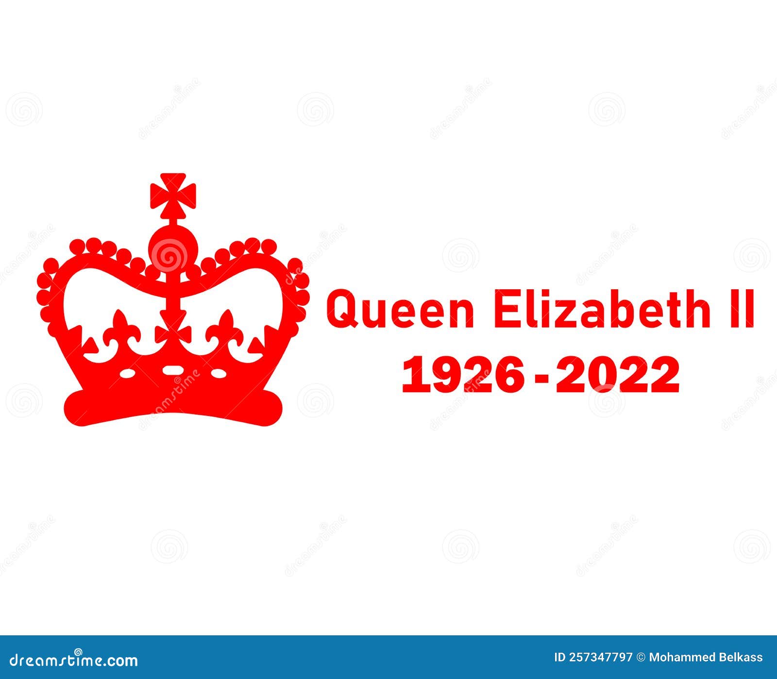 Queen Elizabeth Crown 1926 2022 Red Symbol Editorial Photography ...