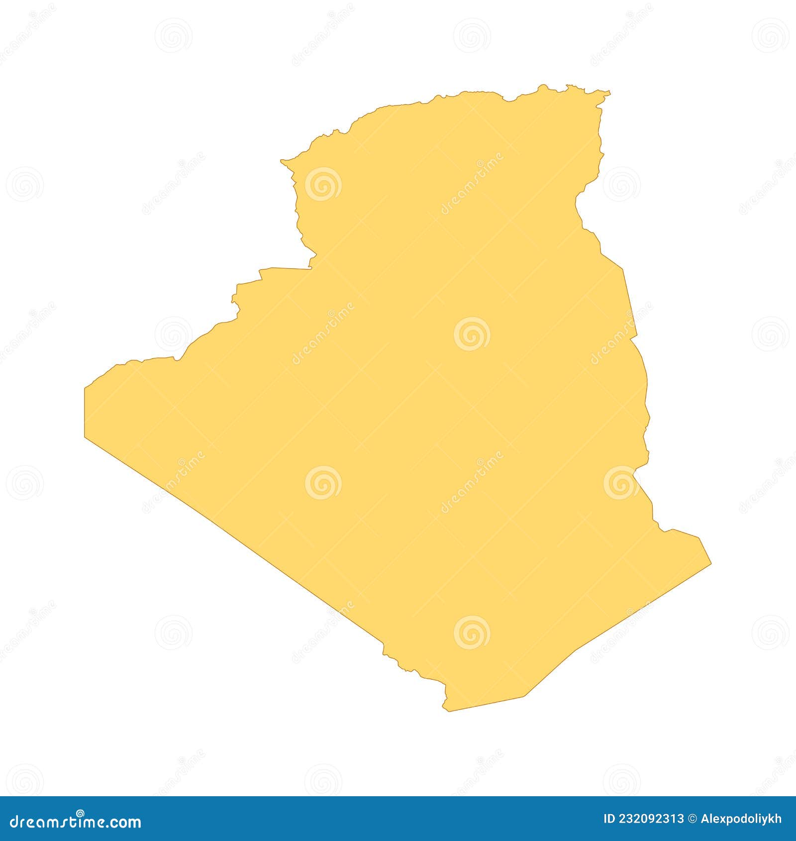 Algeria Map Color Line Element. Border of the Country. Stock Vector ...