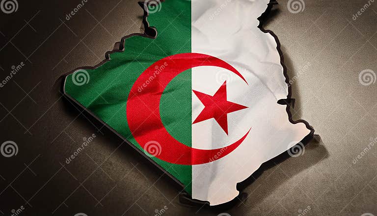 Algeria Map and Flag stock illustration. Illustration of destination ...