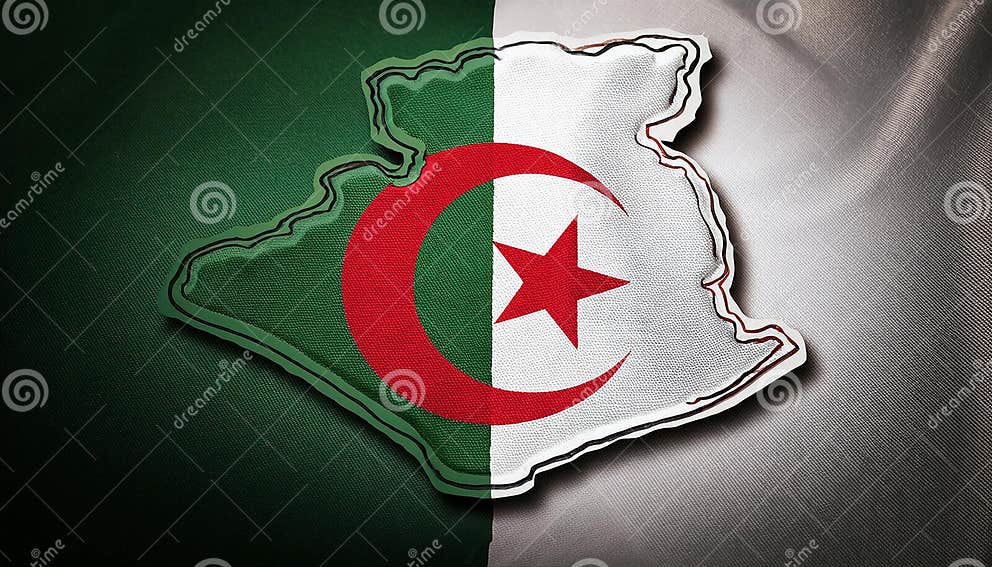 Algeria Map and Flag stock illustration. Illustration of countries ...
