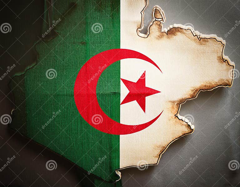 Algeria Map and Flag stock illustration. Illustration of dreamstime ...