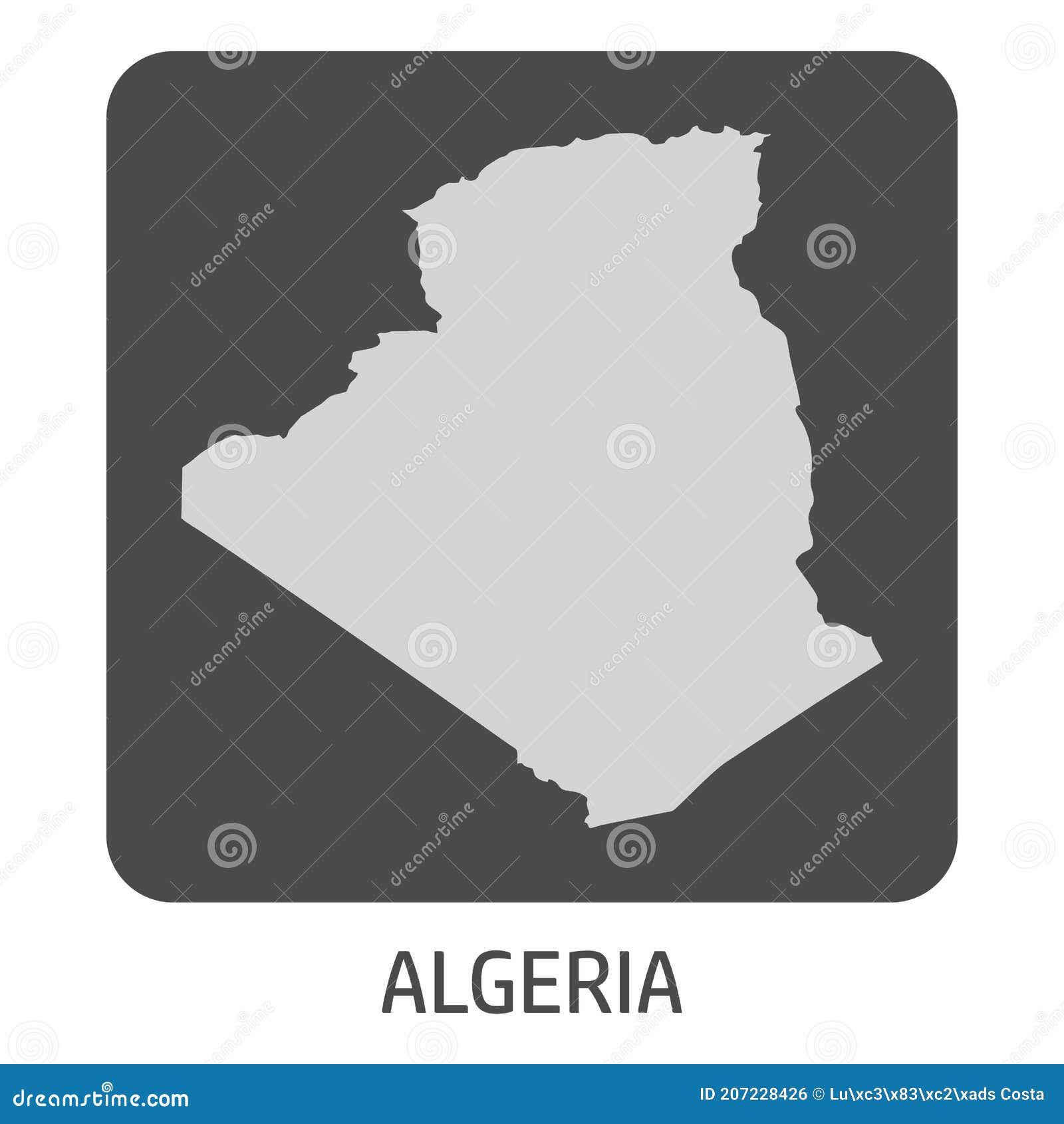 Algeria map icon stock illustration. Illustration of area - 207228426