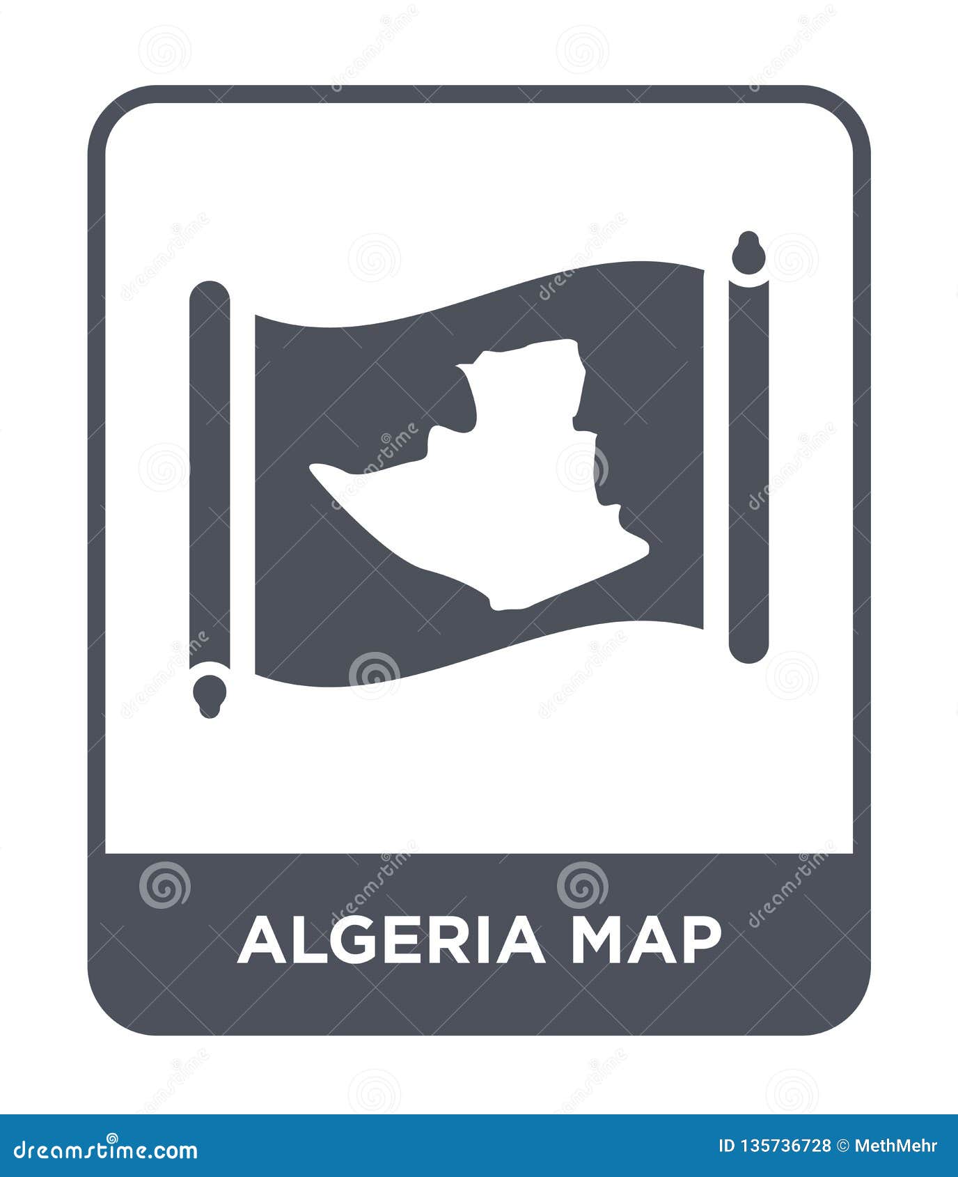 Algeria Map Icon in Trendy Design Style. Algeria Map Icon Isolated on ...