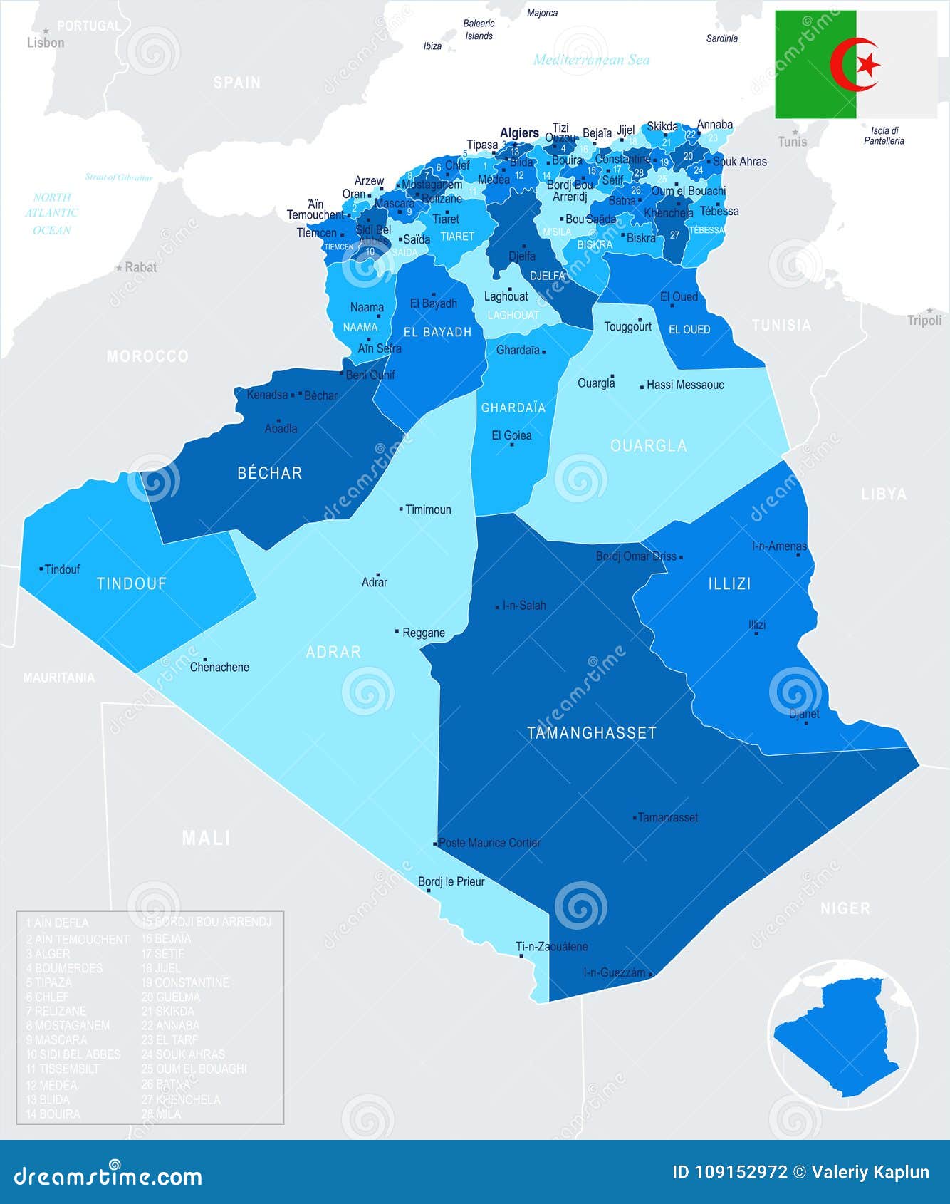 Algeria Map - Info Graphic Vector Illustration Stock Illustration ...