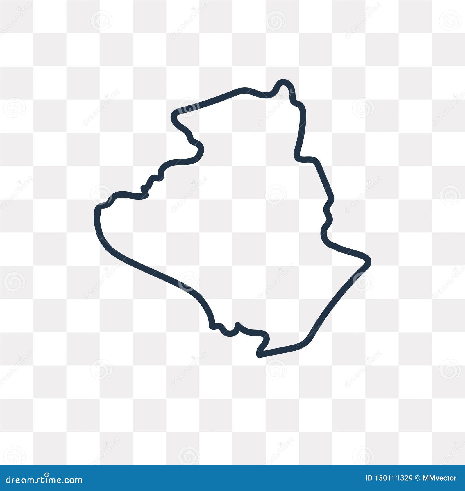 Algeria Map Vector Icon Isolated on Transparent Background, Line Stock ...