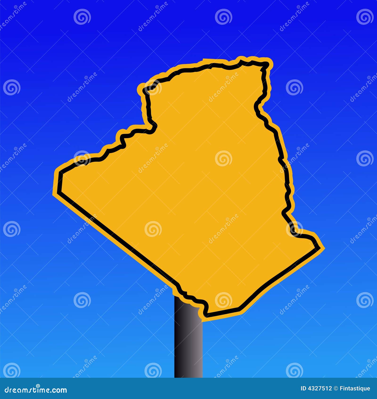 Algeria Map Warning Sign Vector Illustration | CartoonDealer.com #4327512