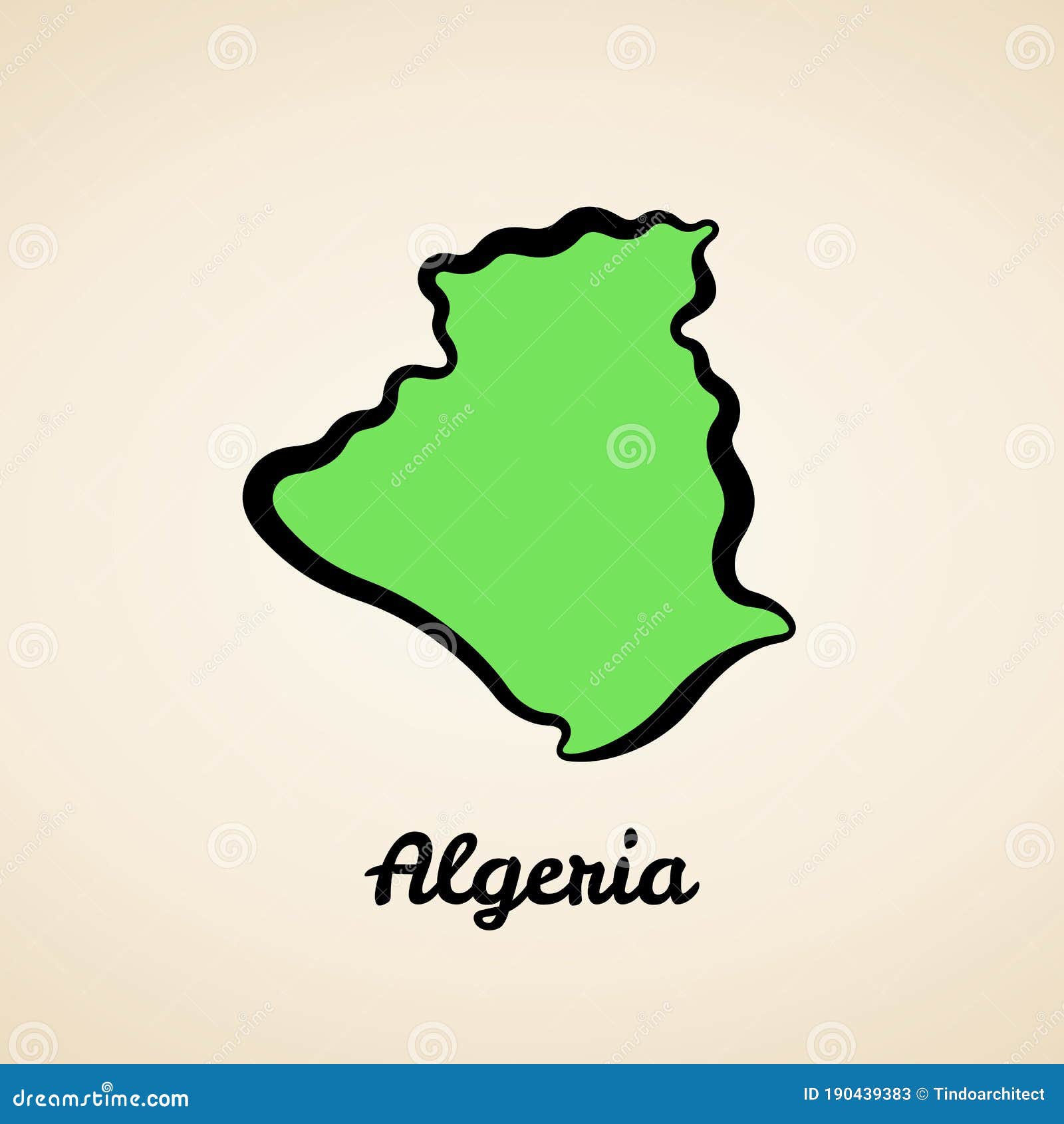 Algeria Outline Map Set Cartoon Vector | CartoonDealer.com #102210629