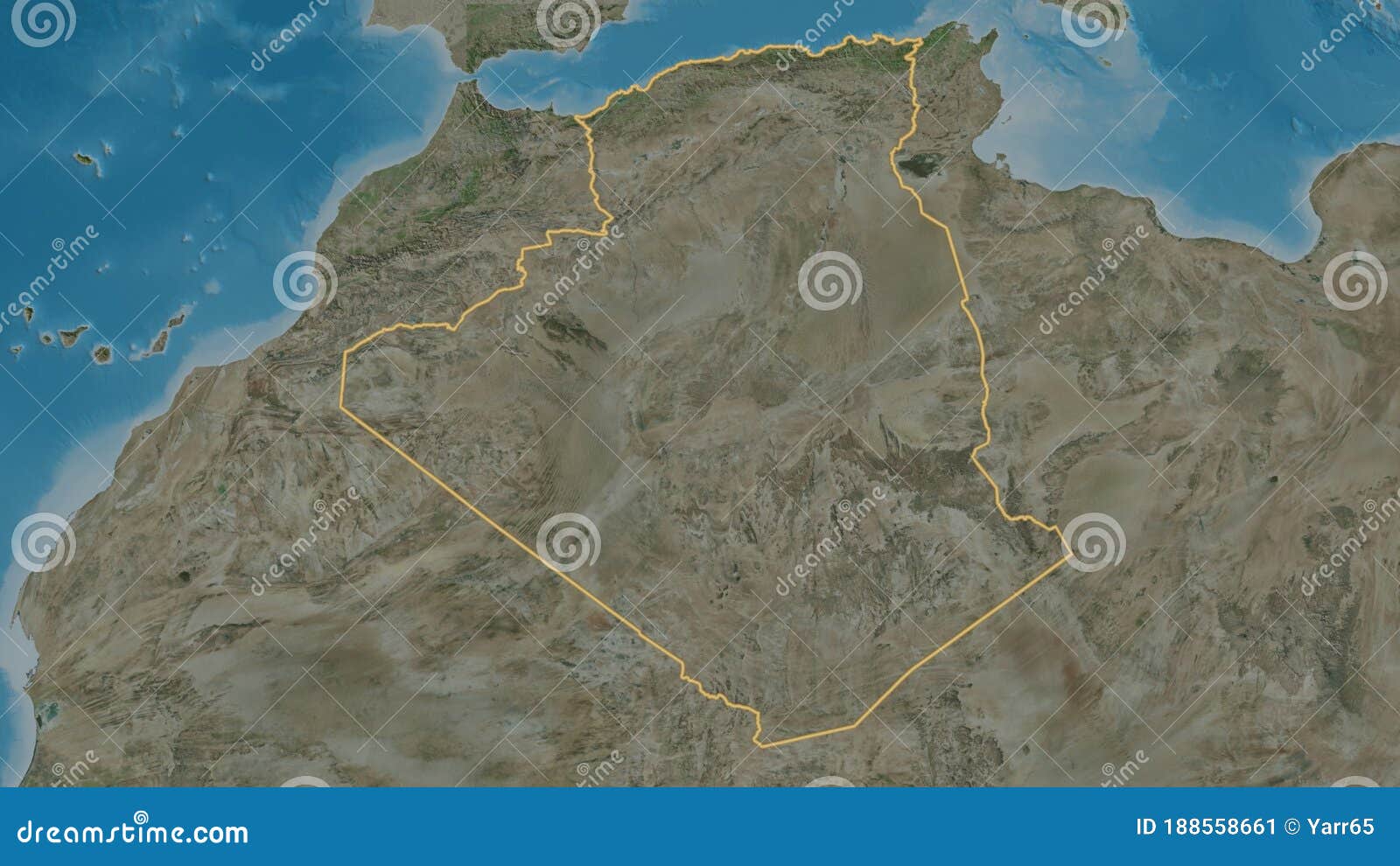 Algeria - Overview. Satellite Stock Illustration - Illustration of ...