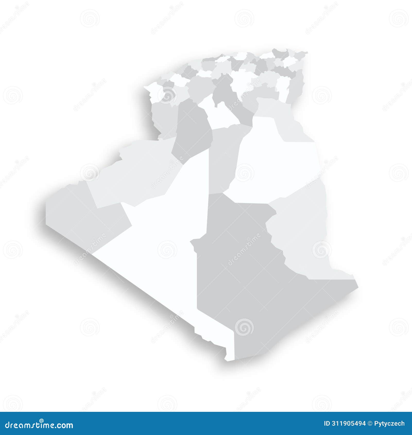 Algeria Political Map of Administrative Divisions Stock Vector ...
