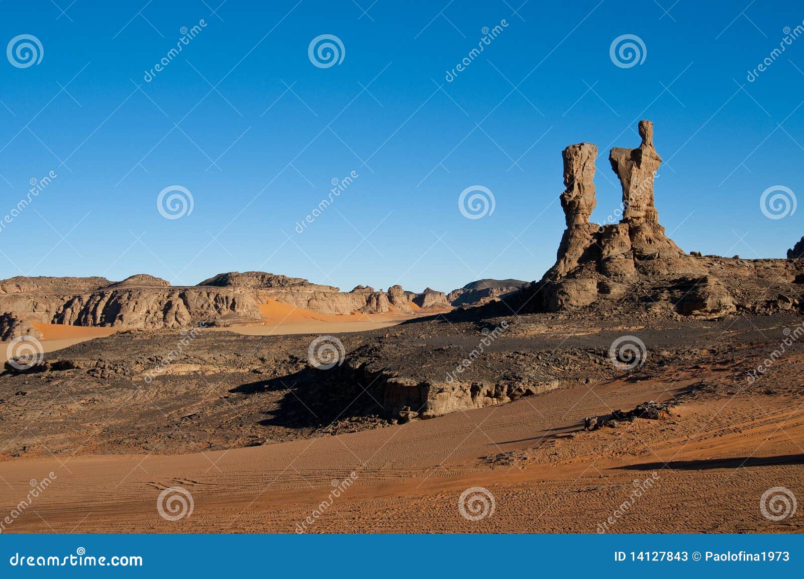 Algeria Sahara Mountains Landscape Stock Image - Image of loneliness ...