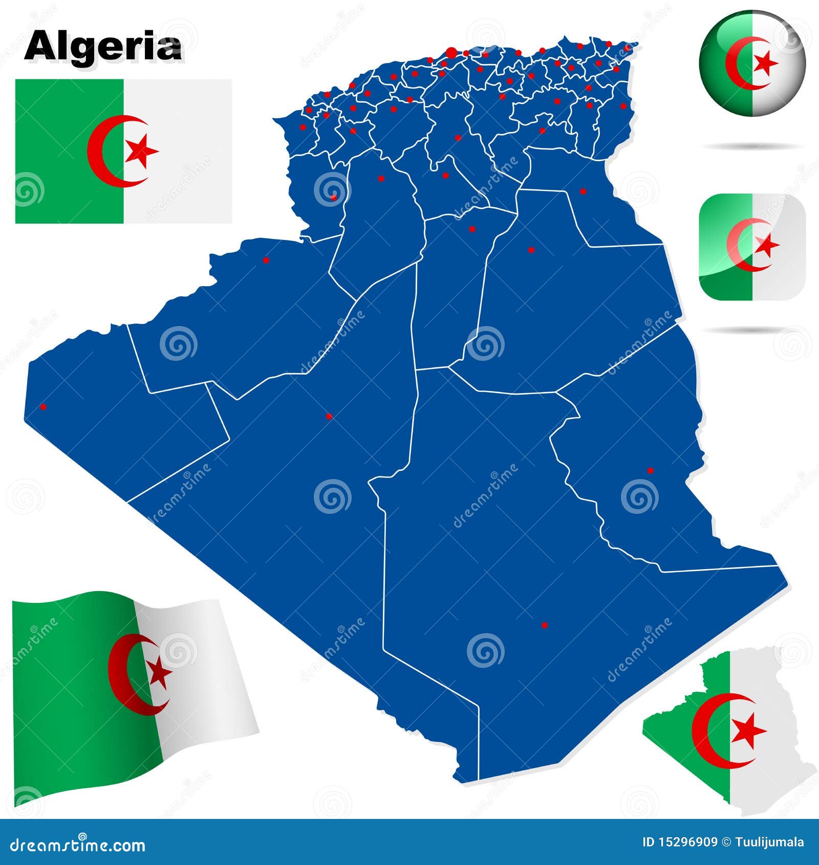 Algeria set. stock vector. Illustration of algeria, editable - 15296909