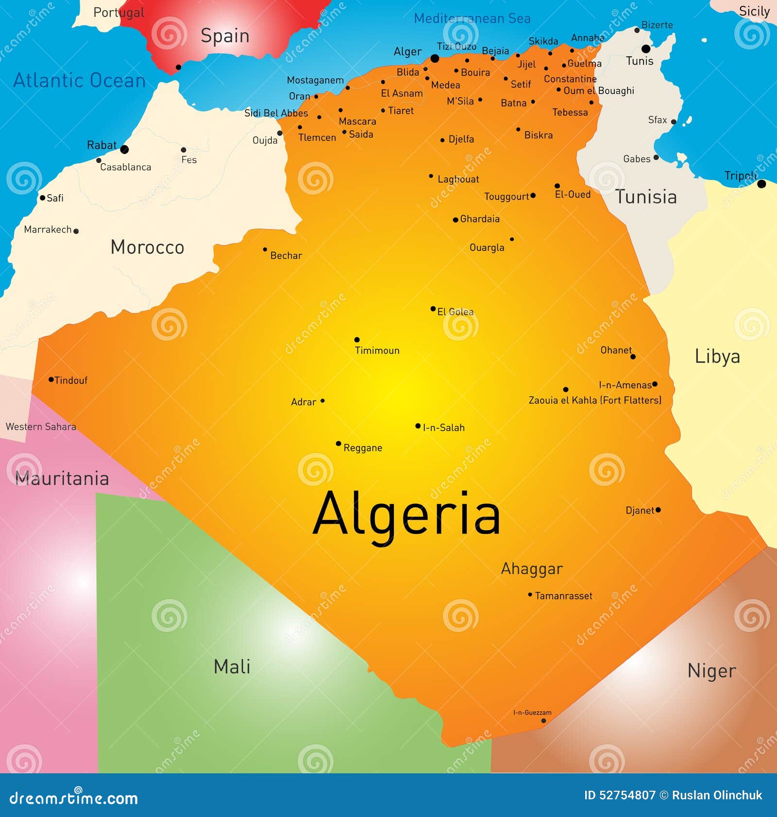 Algeria stock vector. Illustration of light, background - 52754807