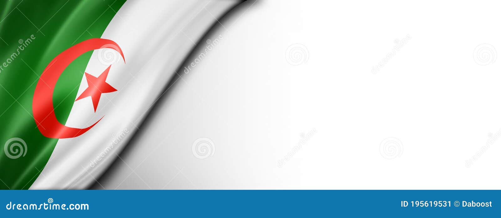 Algerian Flag Isolated on White Banner Stock Illustration ...