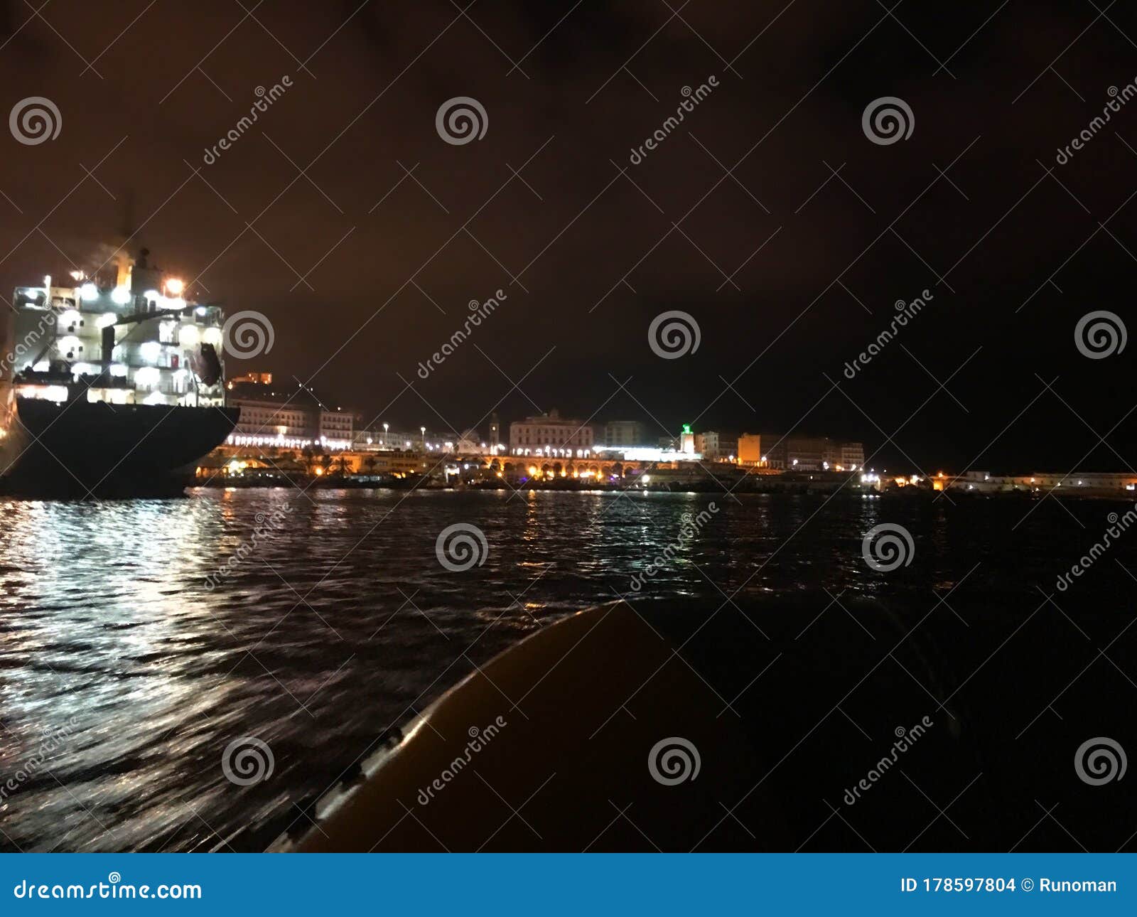 Algiers by night stock photo. Image of east, alger, dark - 178597804