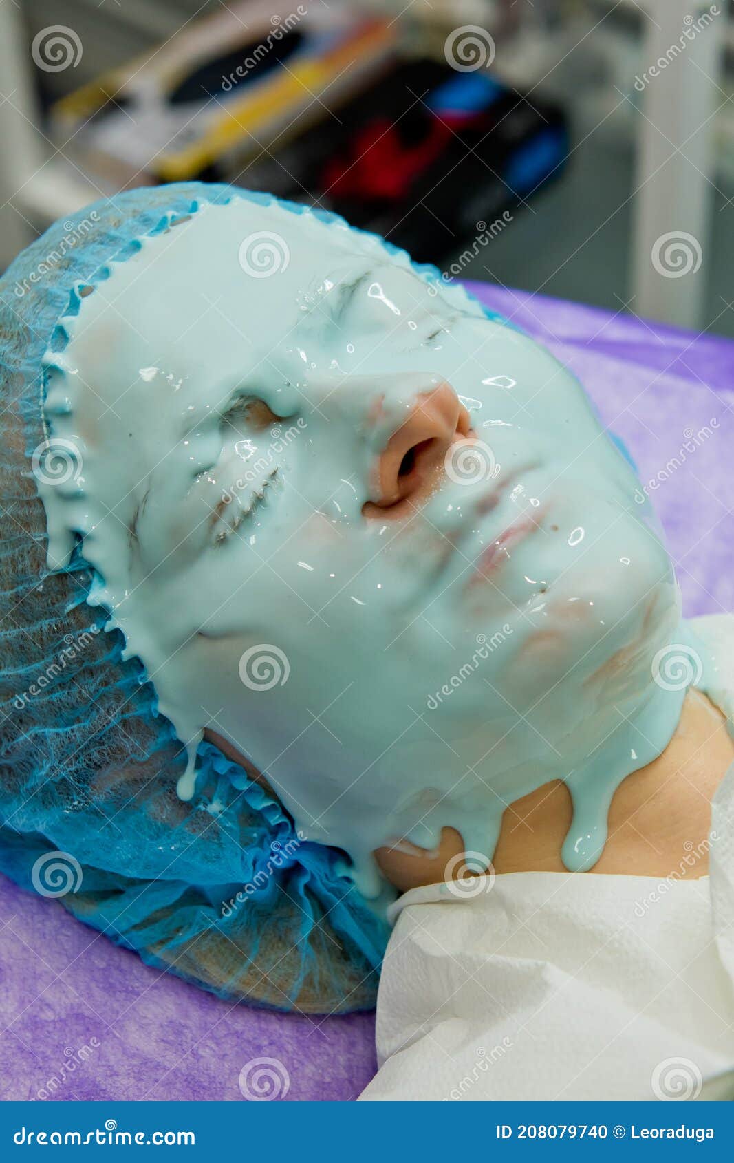 Alginate Mask on Face of Woman. Close-up Stock Photo - Image of ...