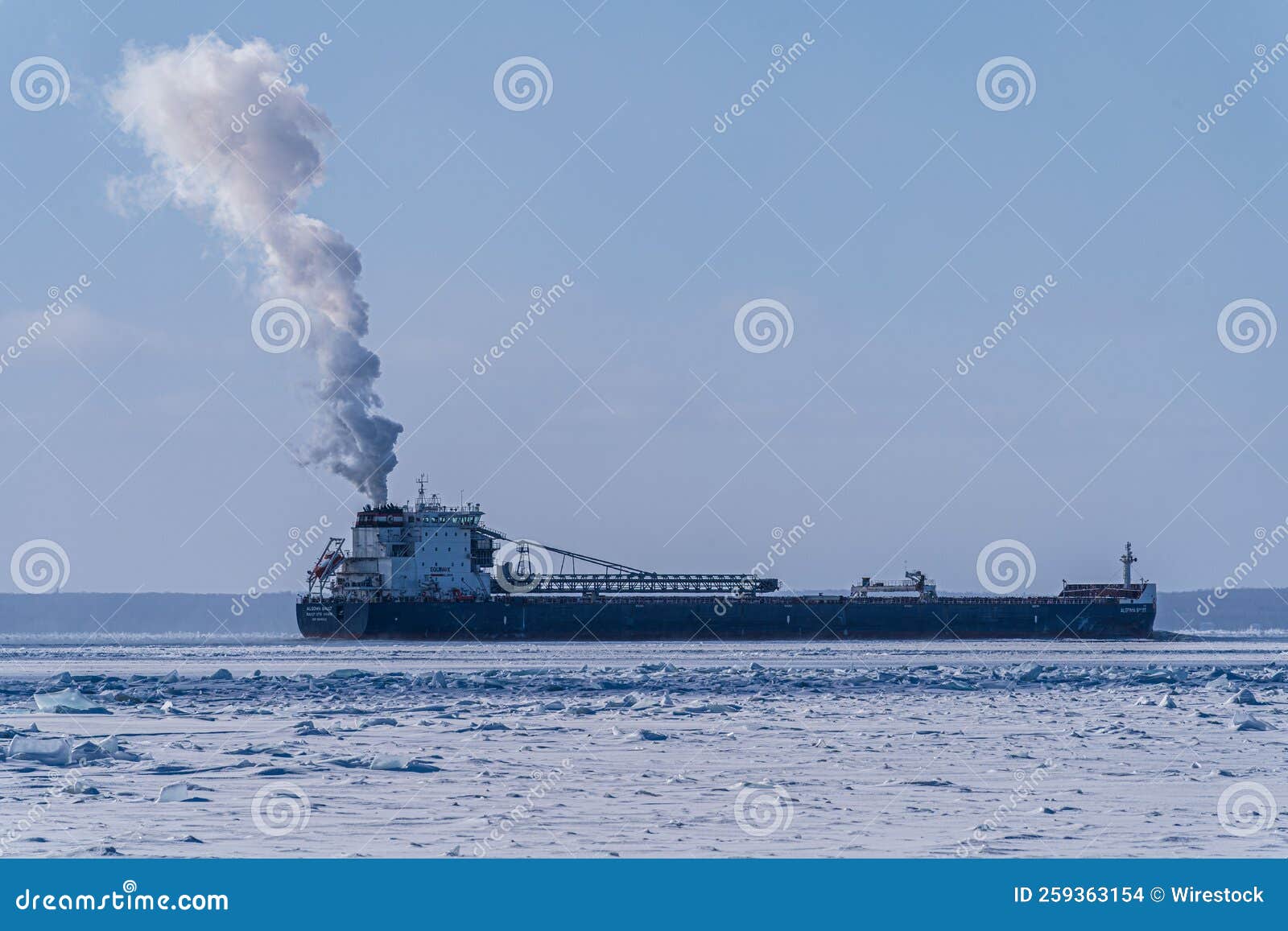 Algoma Sault Freighter Ship Passing Mackinac Island in the USA ...