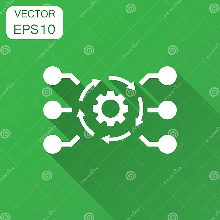 Algorithm Api Software Vector Icon in Flat Style. Business Gear Stock ...