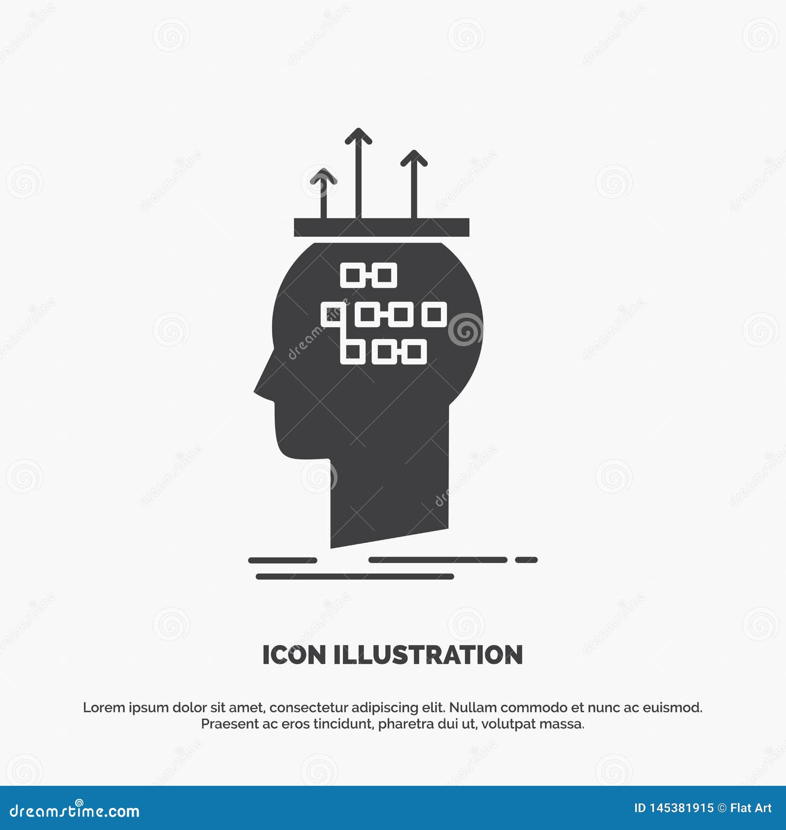 Algorithm, Brain, Conclusion, Process, Thinking Icon. Glyph Vector Gray Symbol for UI and UX ...