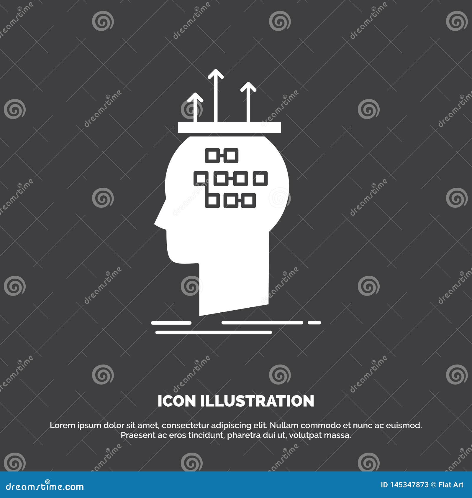 Algorithm, Brain, Conclusion, Process, Thinking Icon. Glyph Vector Symbol for UI and UX, Website ...