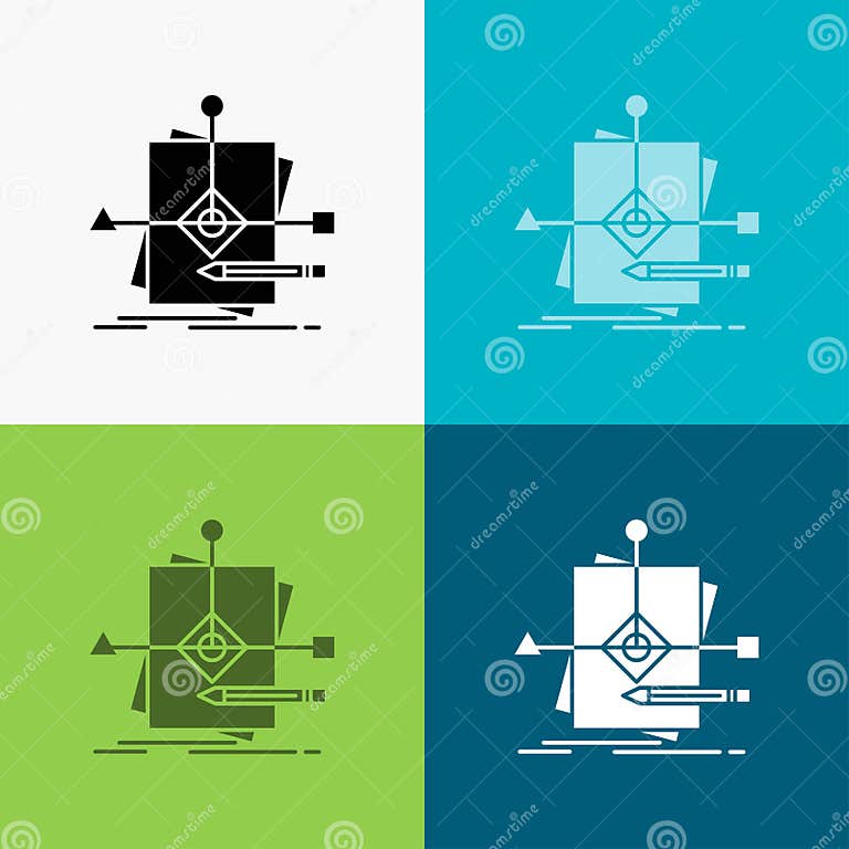 Algorithm, Business, Foretelling, Pattern, Plan Icon Over Various Background. Glyph Style Design ...
