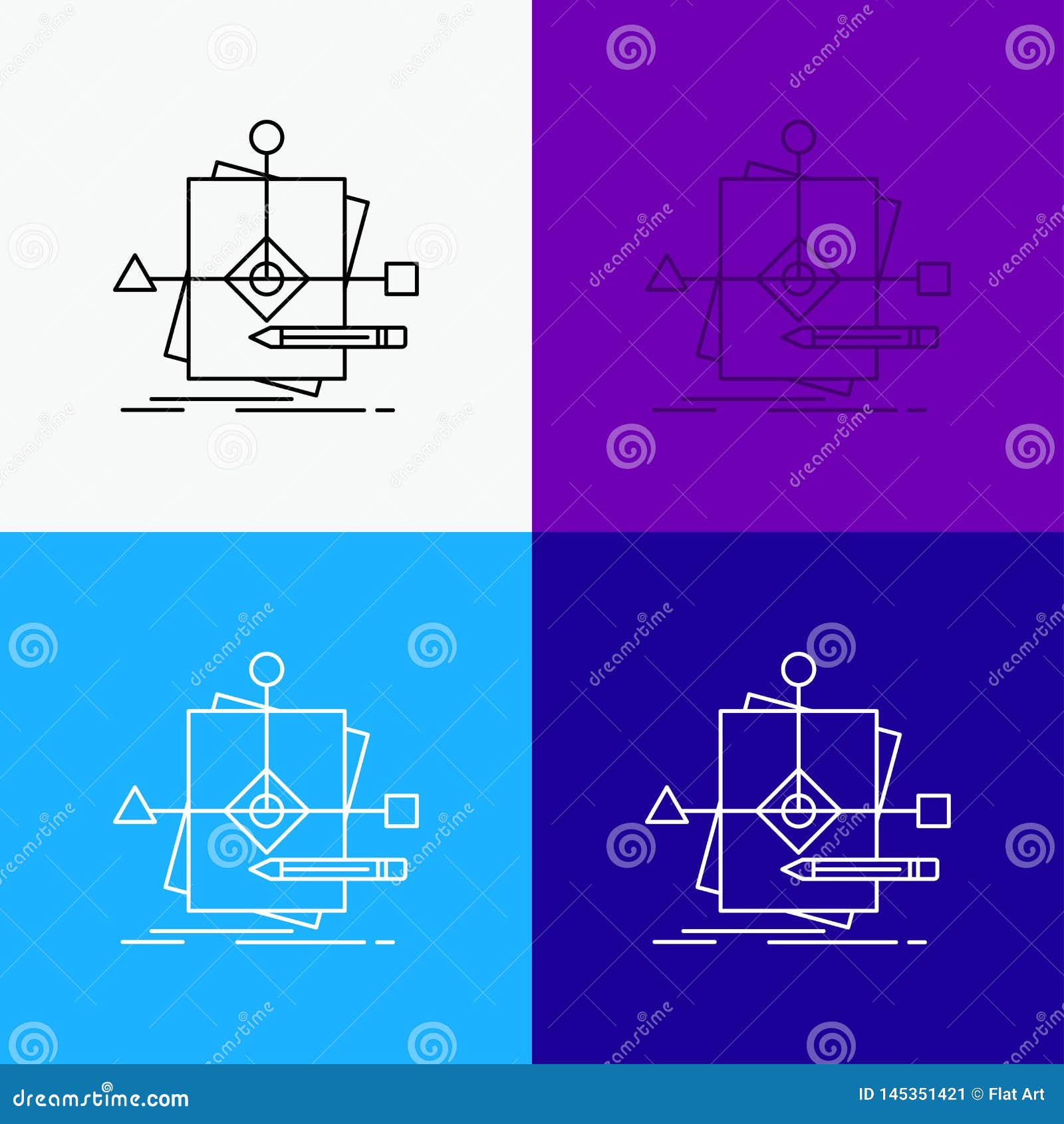 Algorithm, Business, Foretelling, Pattern, Plan Icon Over Various Background. Line Style Design ...