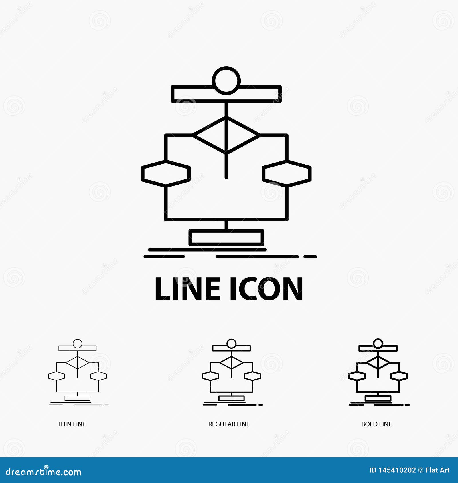 Algorithm, Chart, Data, Diagram, Flow Icon in Thin, Regular and Bold Line Style. Vector ...