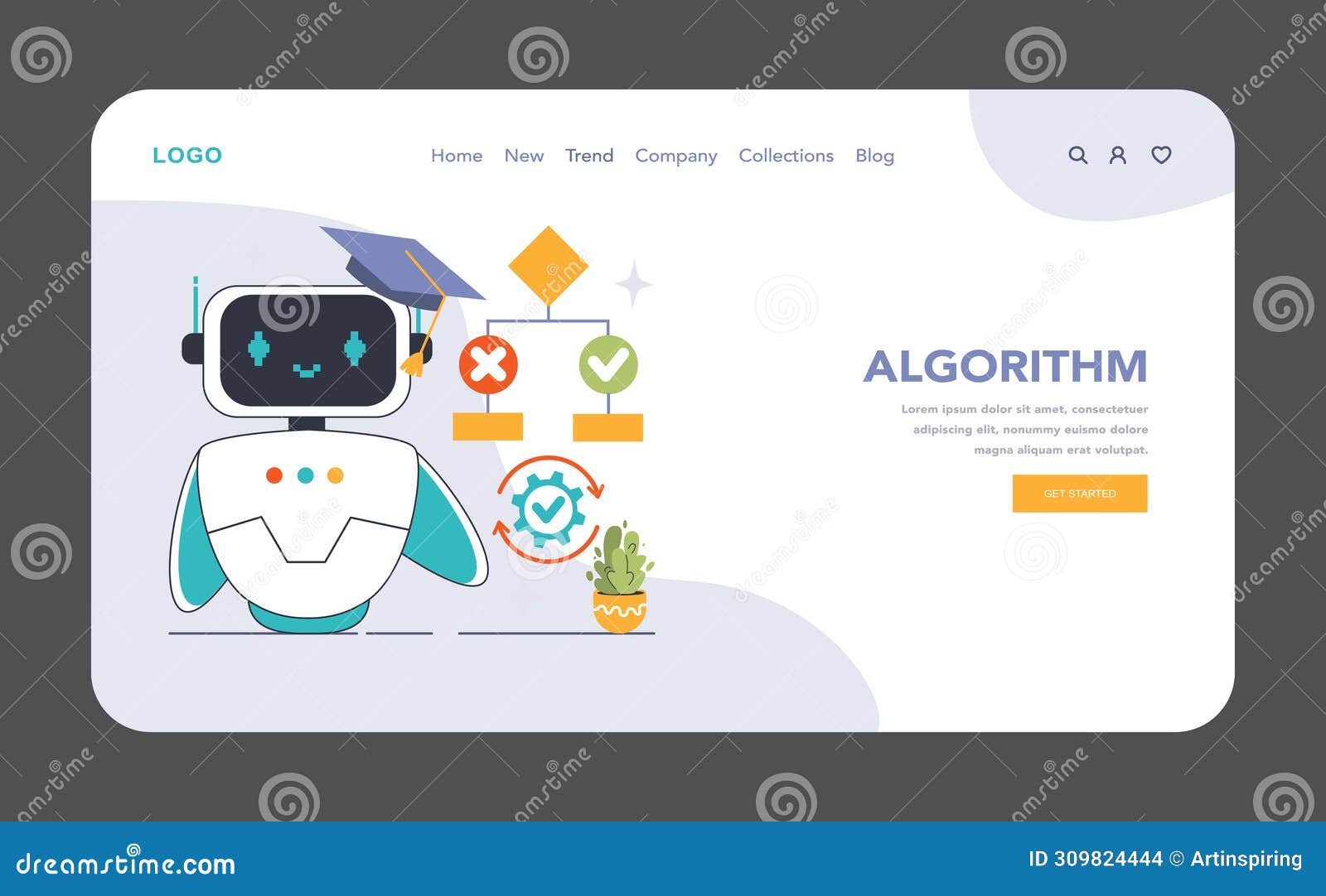Algorithm Concept. Flat Vector Illustration Stock Vector - Illustration ...