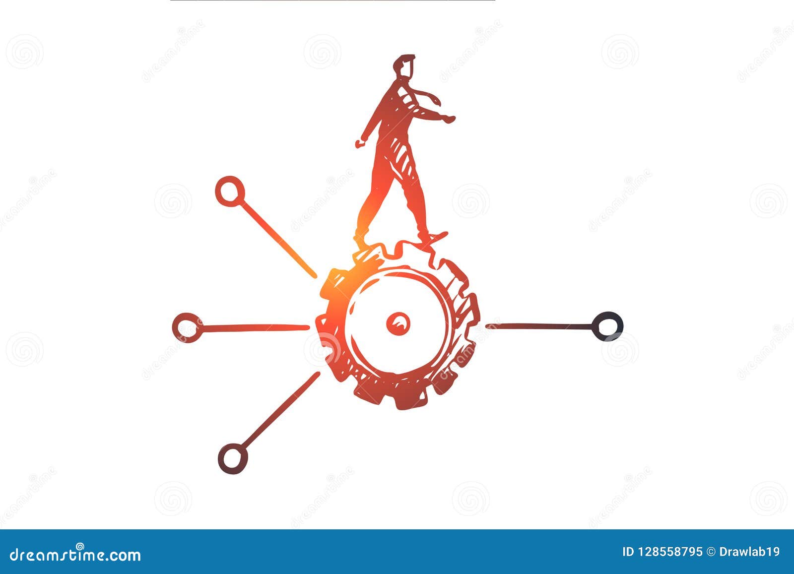 Algorithm Data Input And Output Process Visualization Tiny Person Concept Cartoon Vector