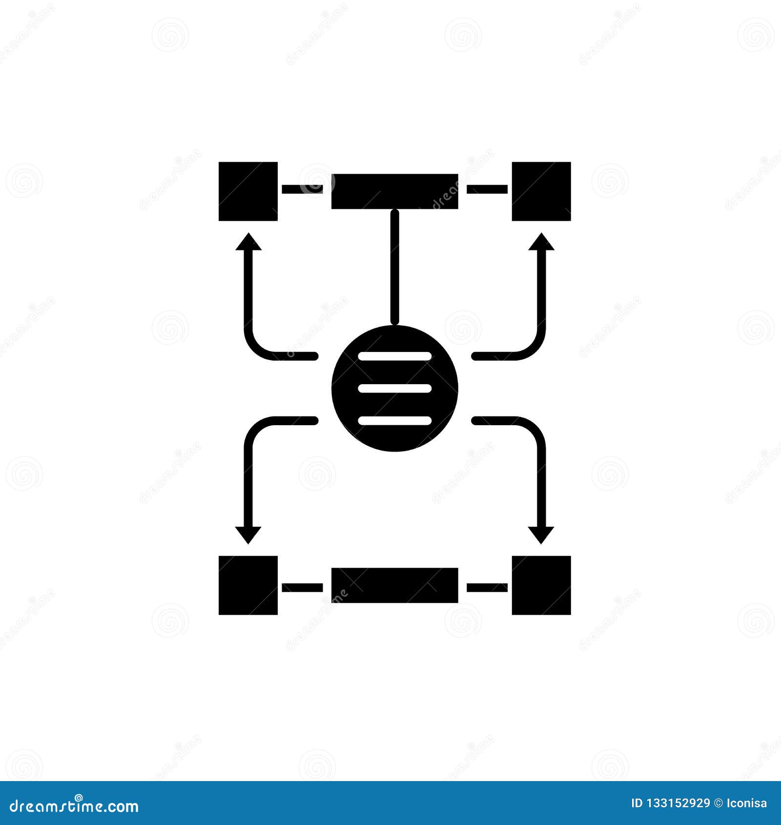 Algorithm of Decisions Black Icon, Vector Sign on Isolated Background. Algorithm of Decisions ...