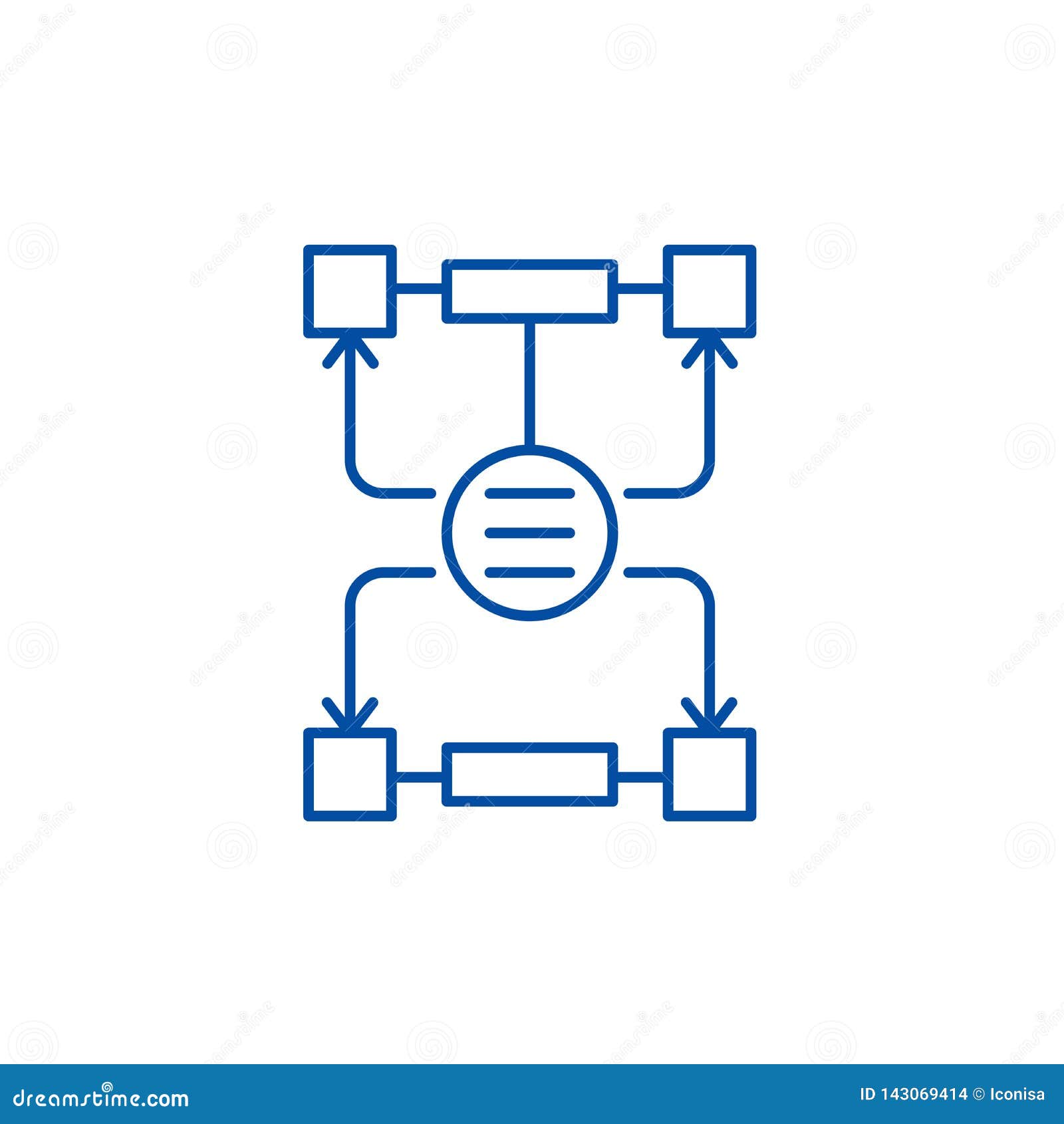 Algorithm Of Decisions Line Icon Concept Algorithm Of Decisions Flat Vector Symbol Sign