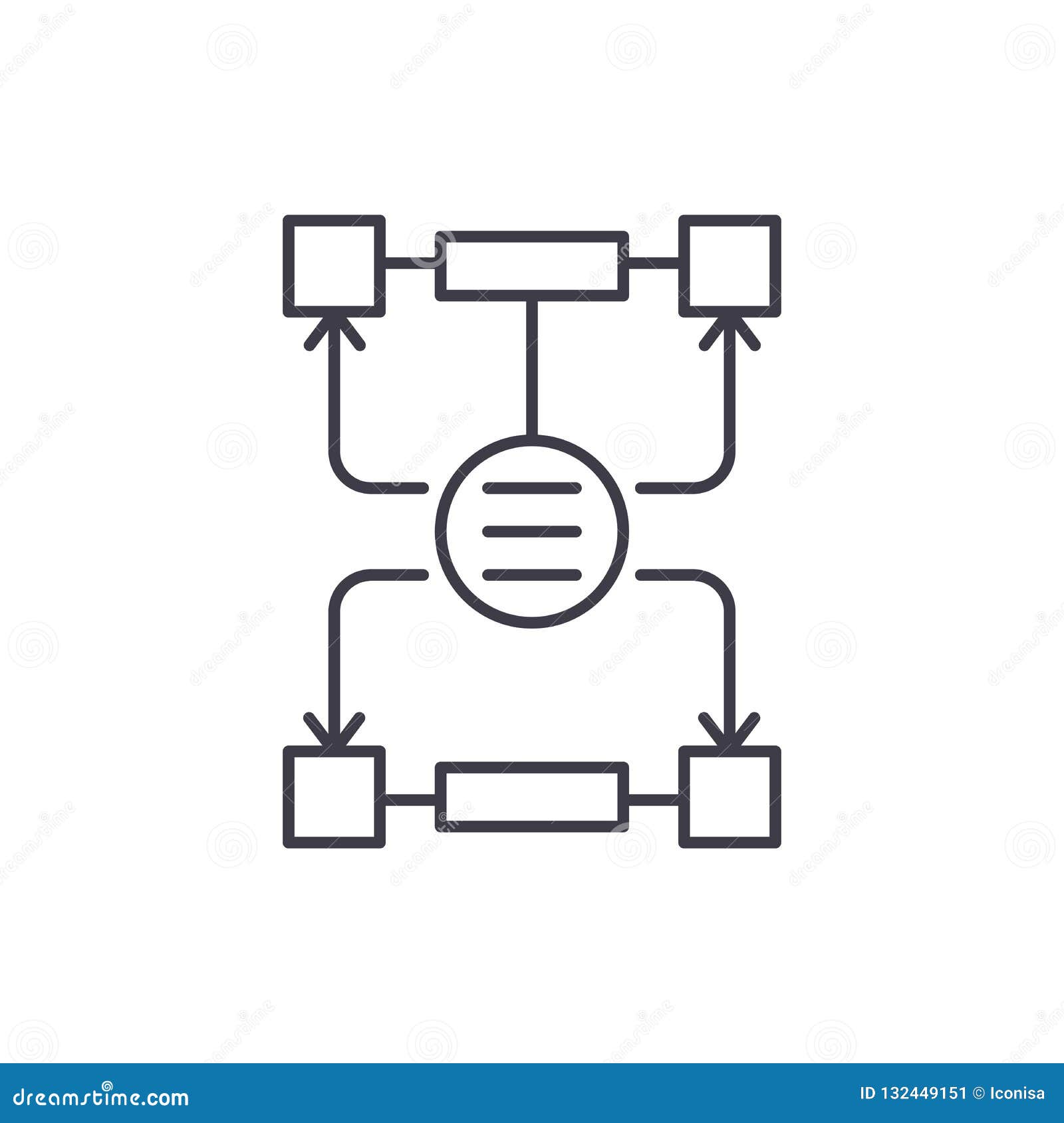 Algorithm of Decisions Line Icon Concept. Algorithm of Decisions Vector Linear Illustration ...