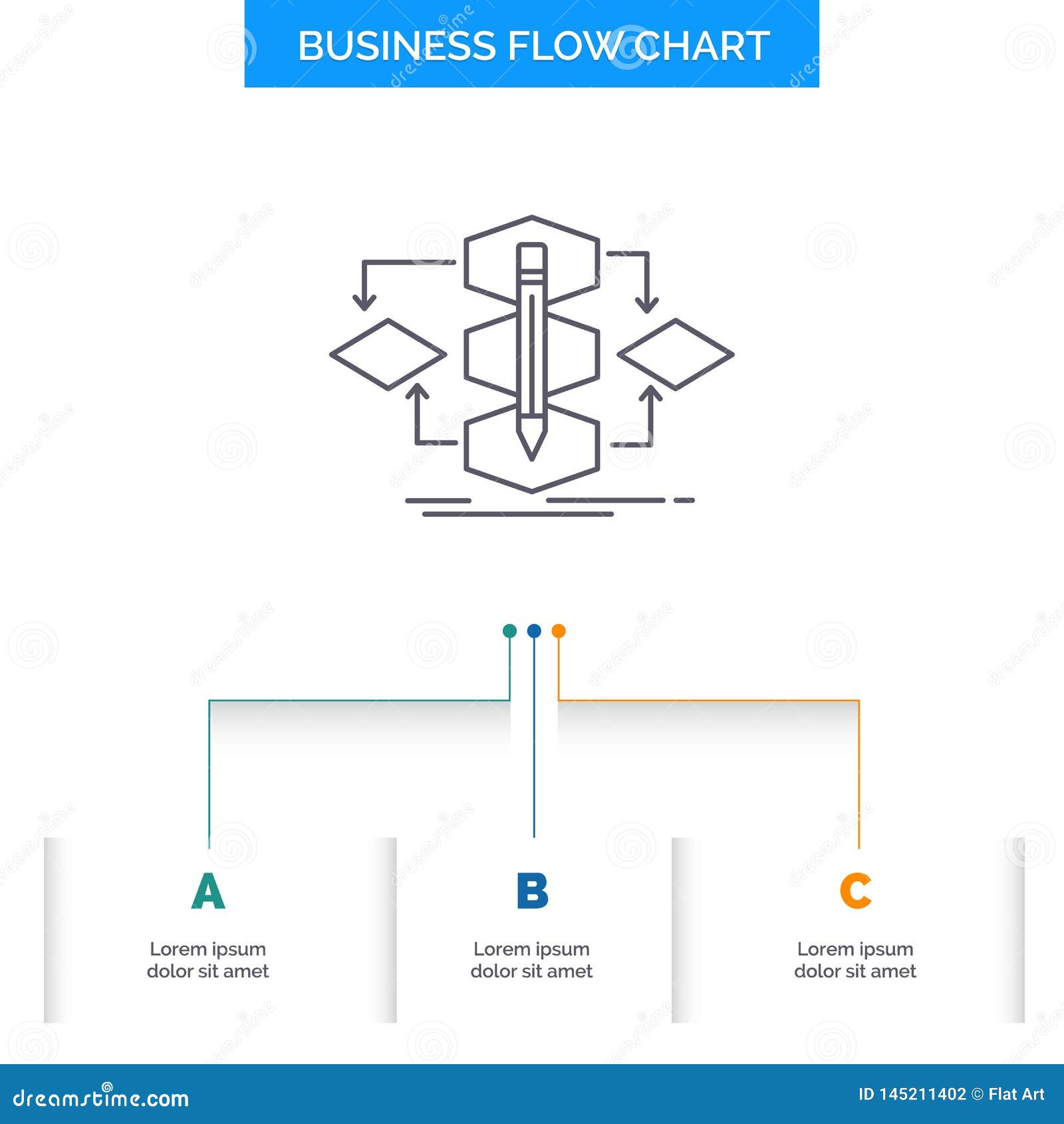 Algorithm, Design, Method, Model, Process Business Flow Chart Design with 3 Steps. Line Icon for ...