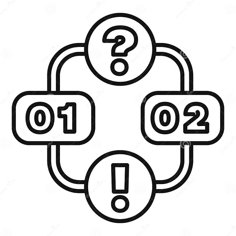 Algorithm Flowchart with Question and Attention Symbols Representing Decision Making Process ...