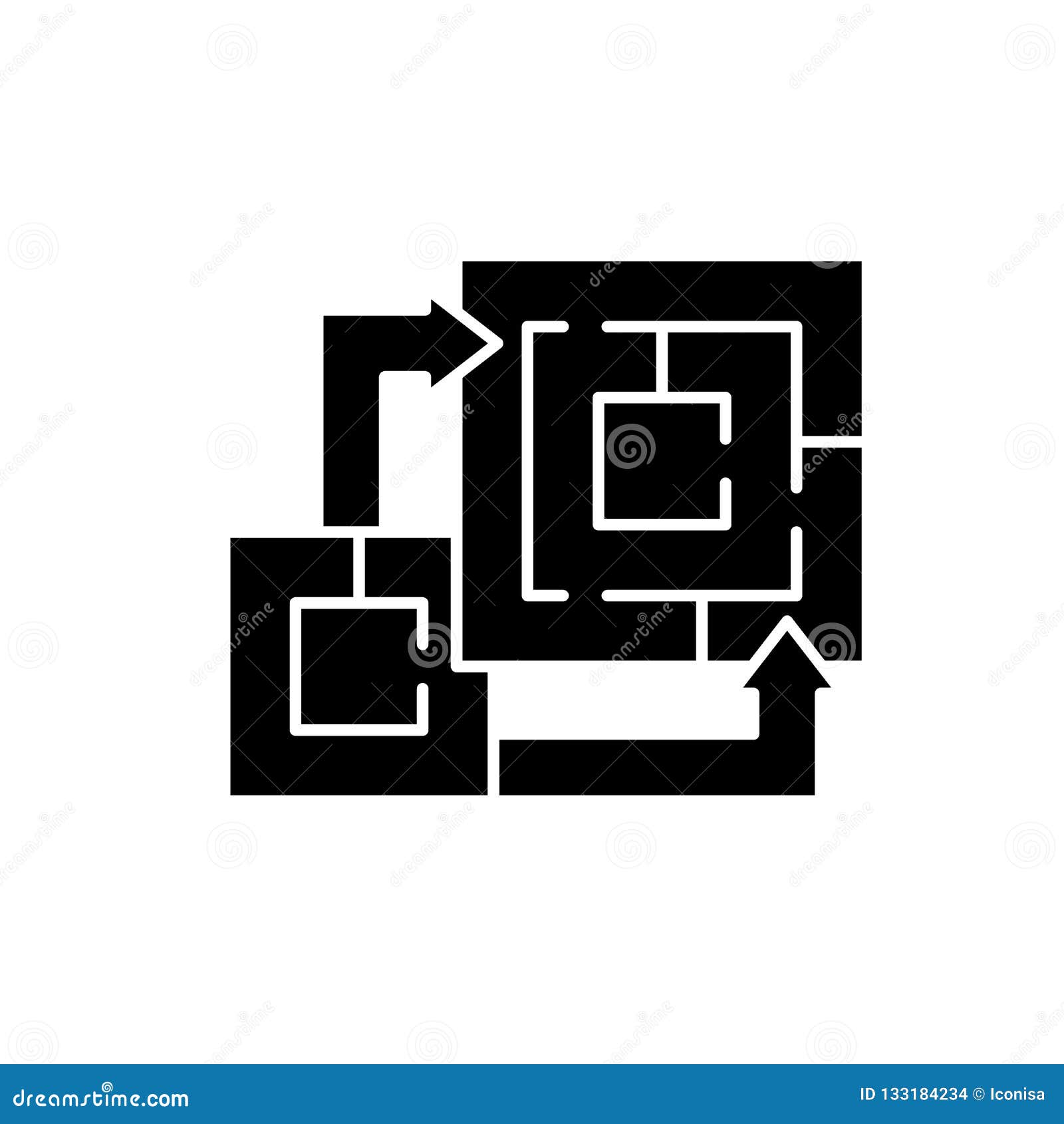 Algorithm Of The Game Black Icon Vector Sign On Isolated Background Algorithm Of The Game